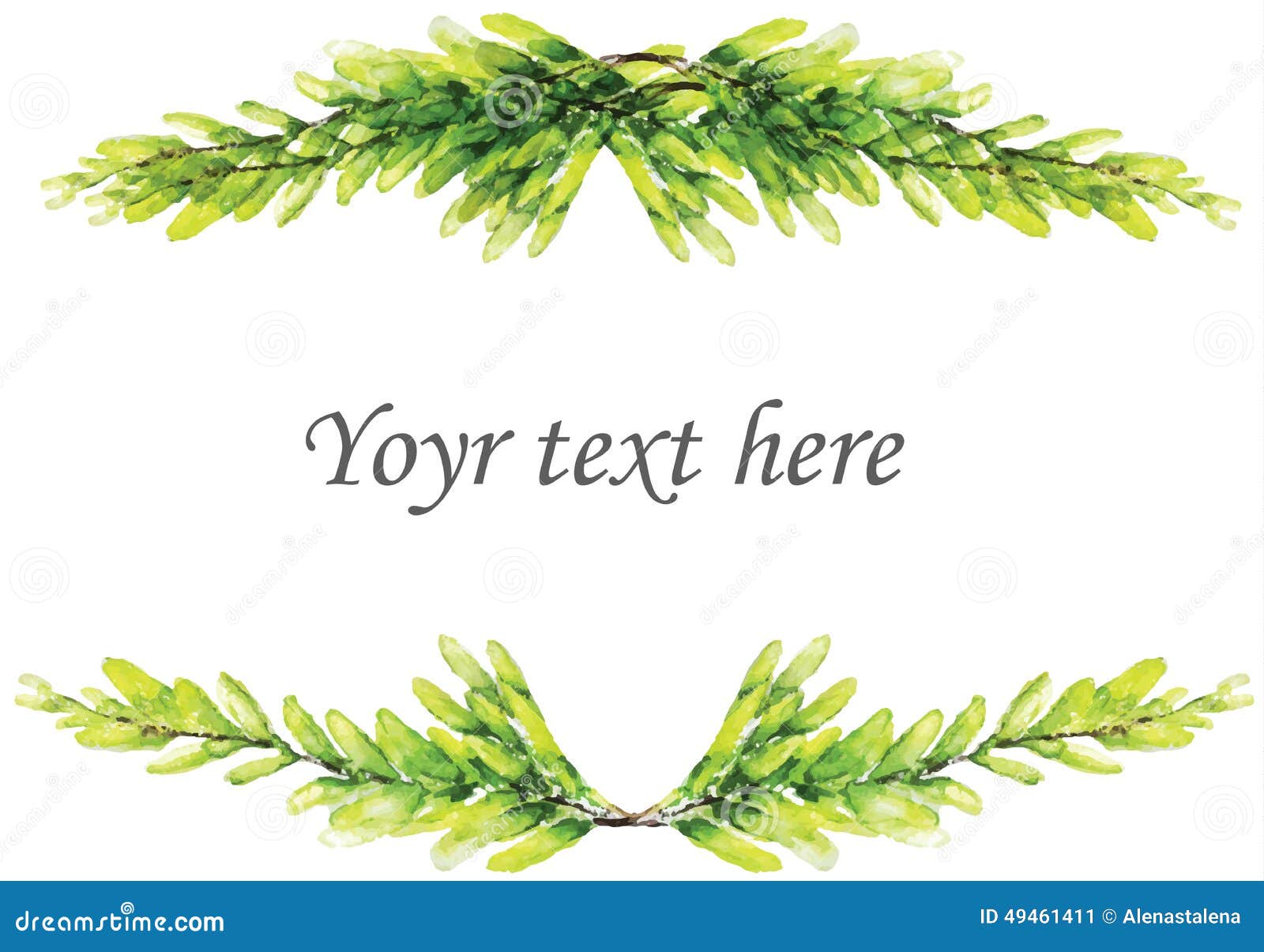 Vector Watercolor Leaves Border Frame in Rome Stock Vector ...