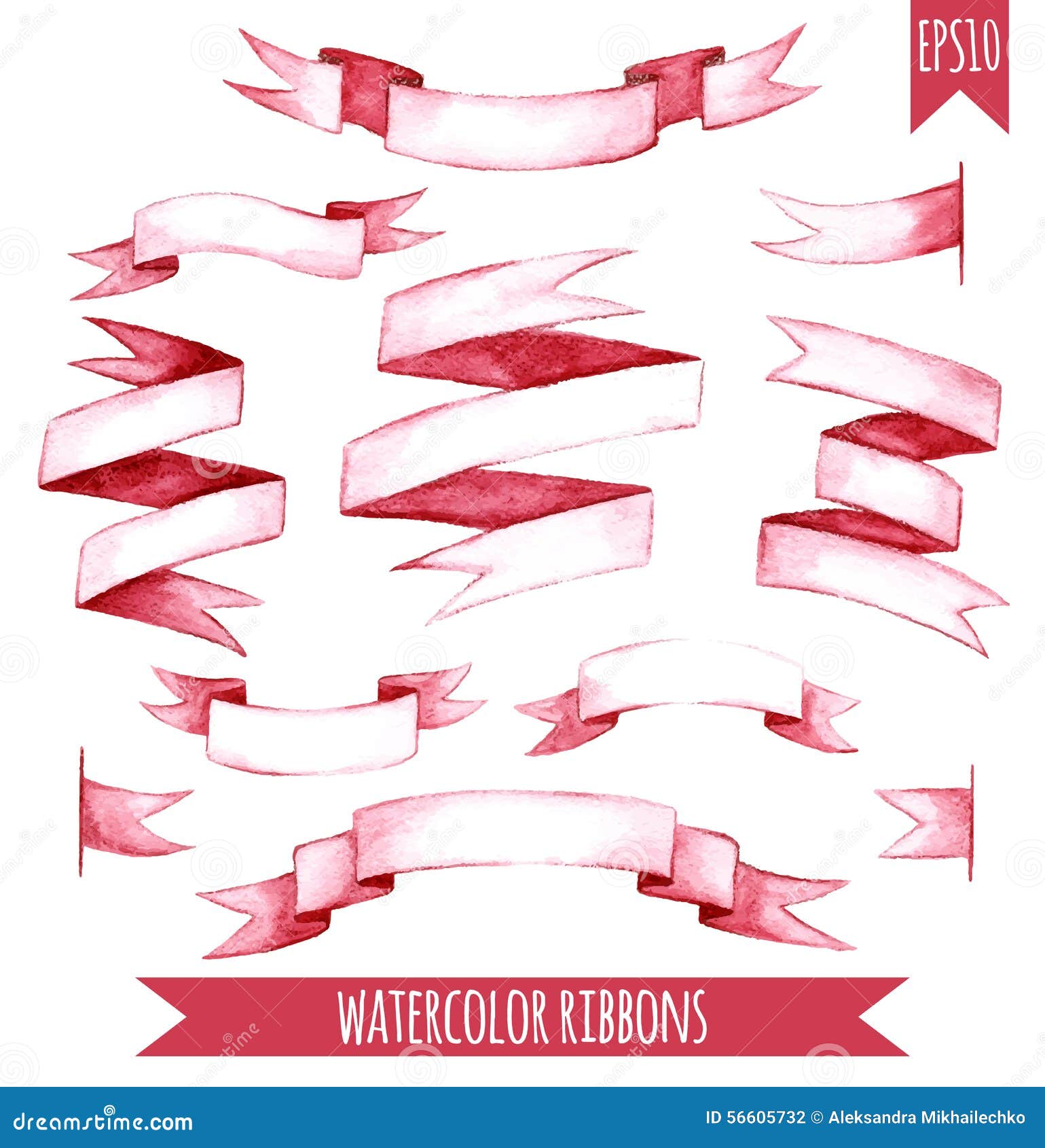Vector watercolor ribbons. stock vector. Illustration of creative ...