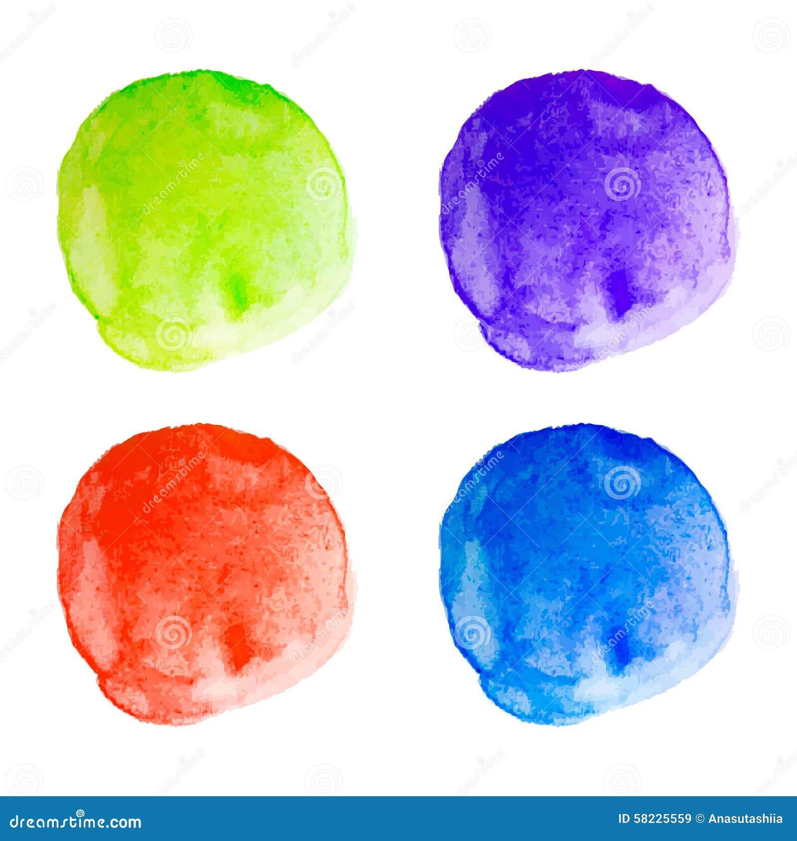 Vector Watercolor Round Stains Set Stock Vector - Illustration of frame ...
