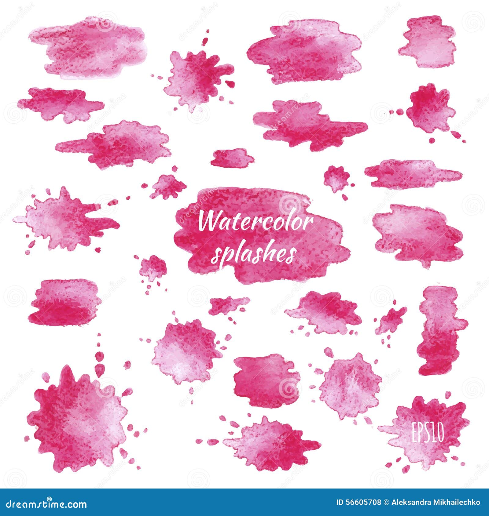 Vector watercolor splashes stock vector. Illustration of bright - 56605708