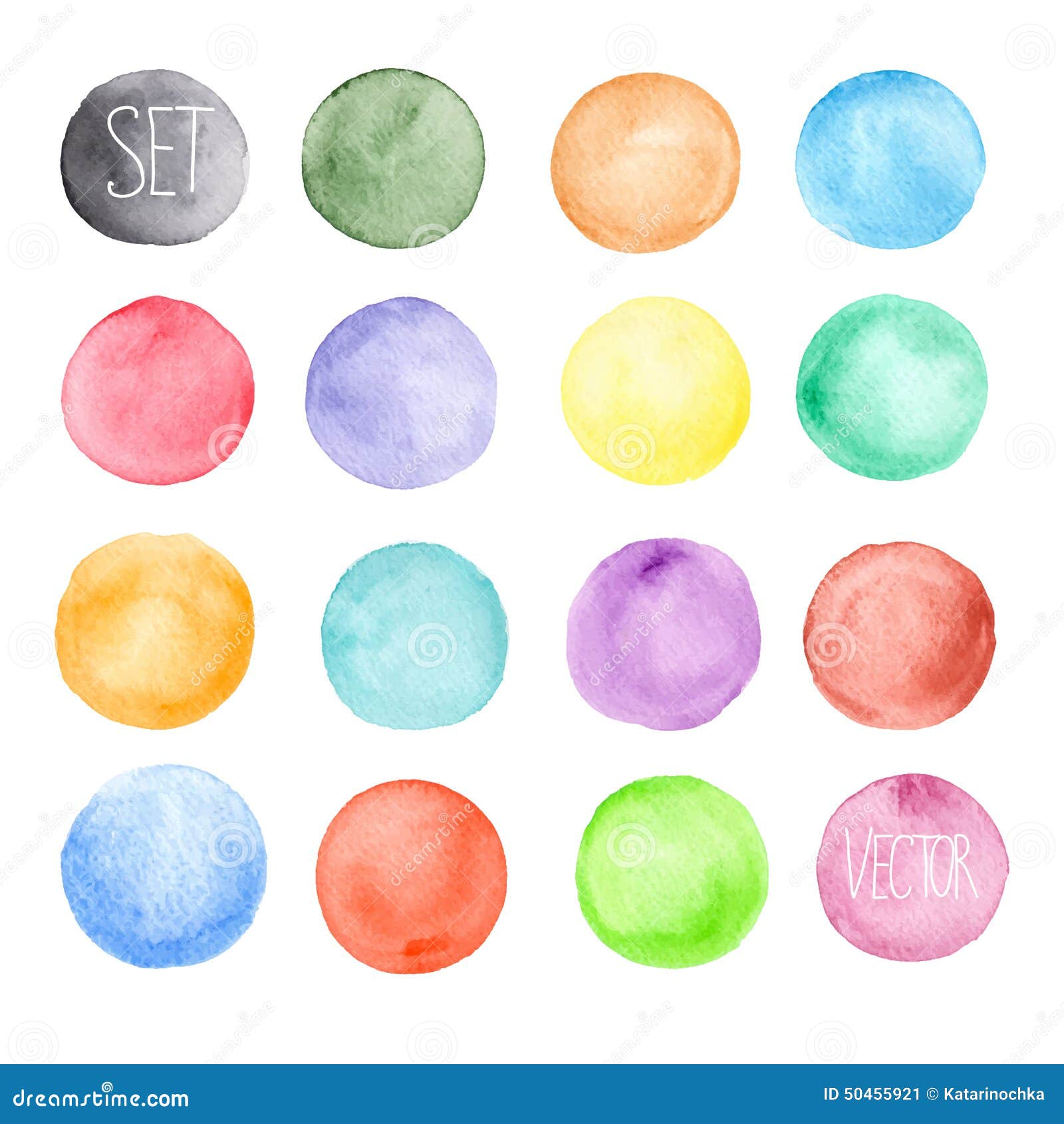 Vector Watercolors Pattern. Round Shapes Pattern. | CartoonDealer.com ...