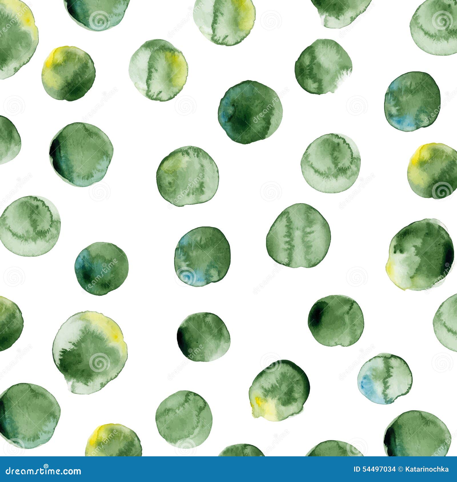 Vector Watercolors Pattern. Round Shapes Pattern Stock Vector ...