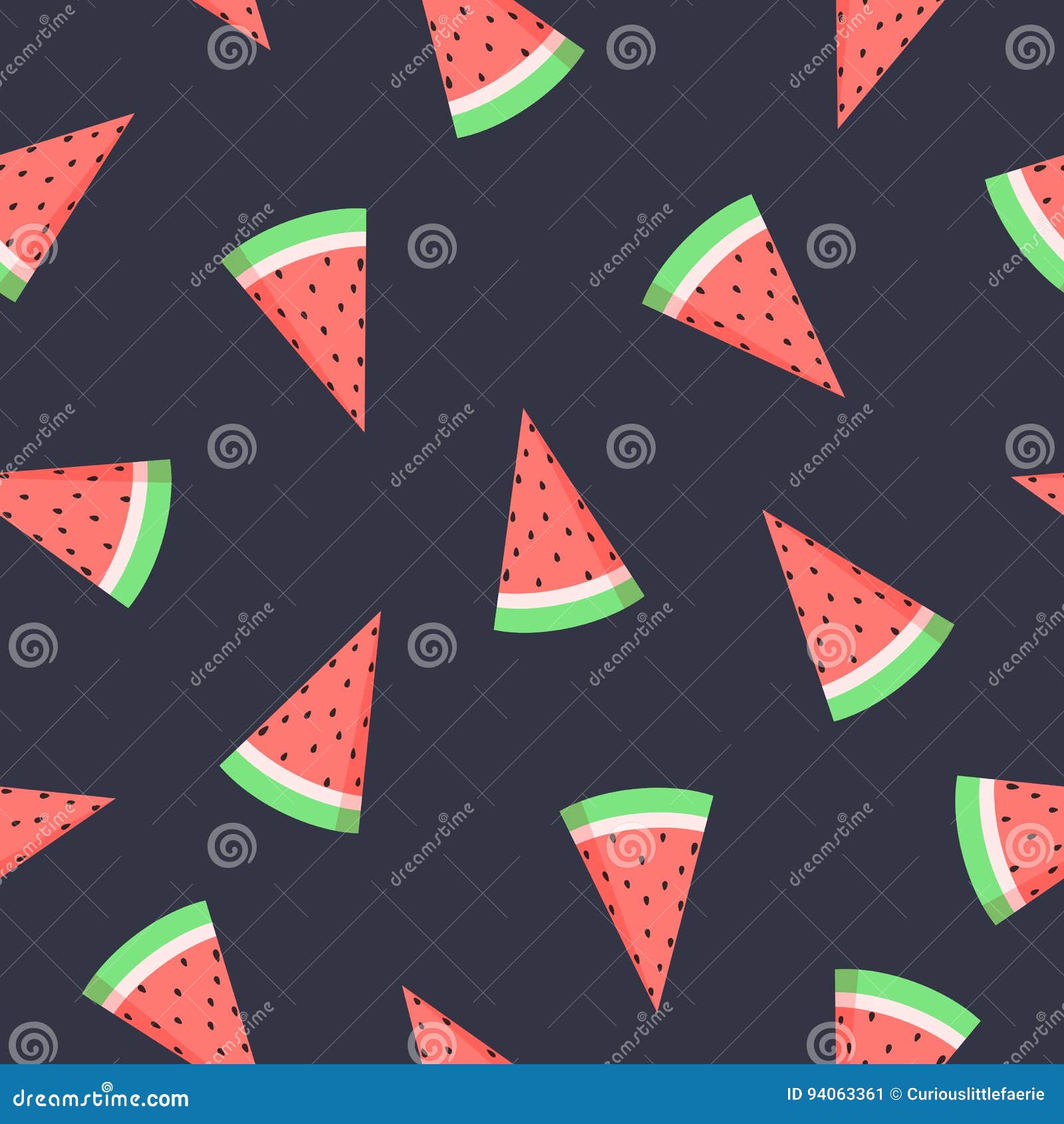 Vector Watermelon Seamless Pattern Stock Vector - Illustration of ...