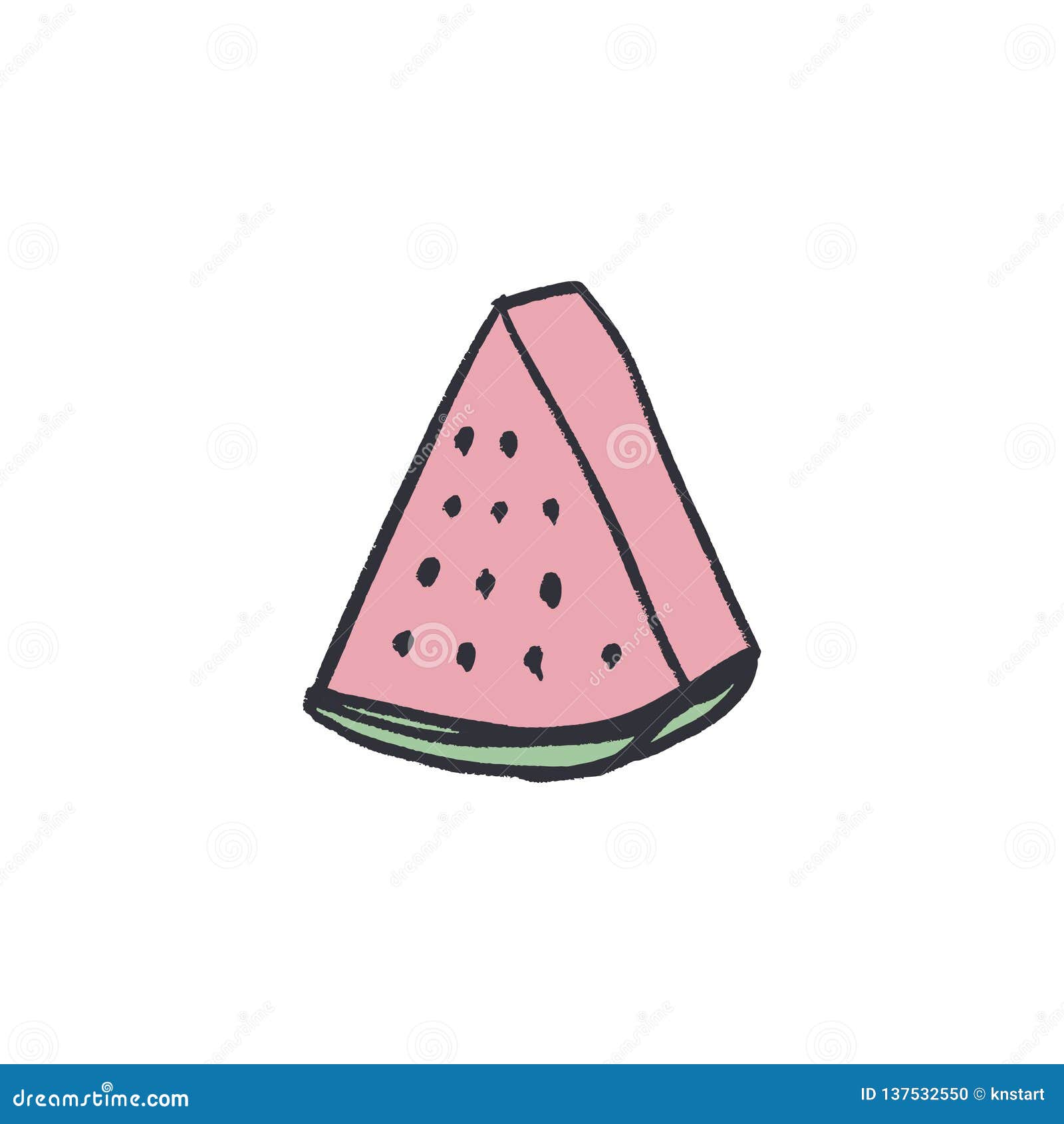 Vector Watermelon Slice, Cute Stylish Drawing, Element for Design ...