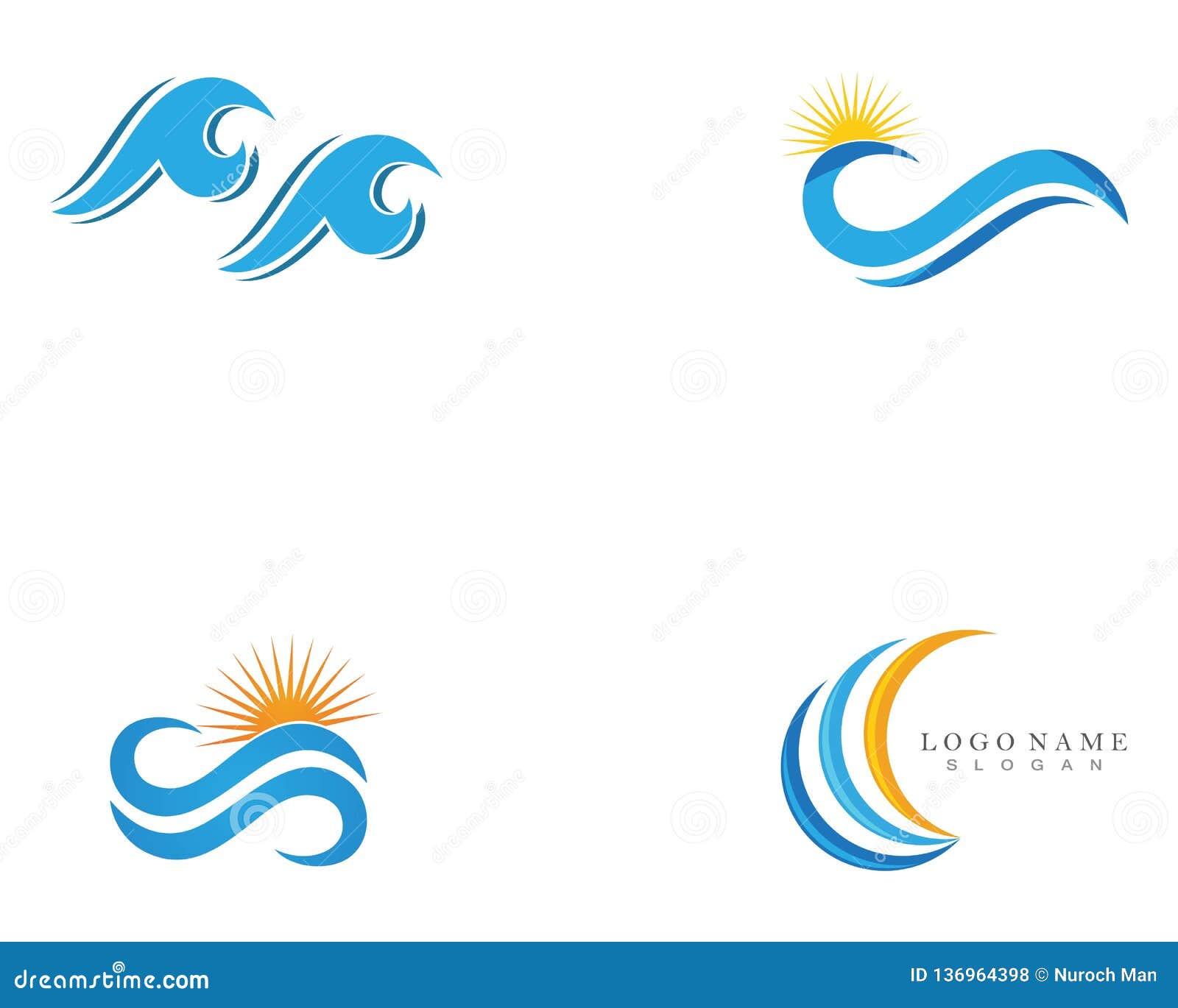 Vector - Wave Beach Logo and Symbols Vector Template Icons Stock Vector ...