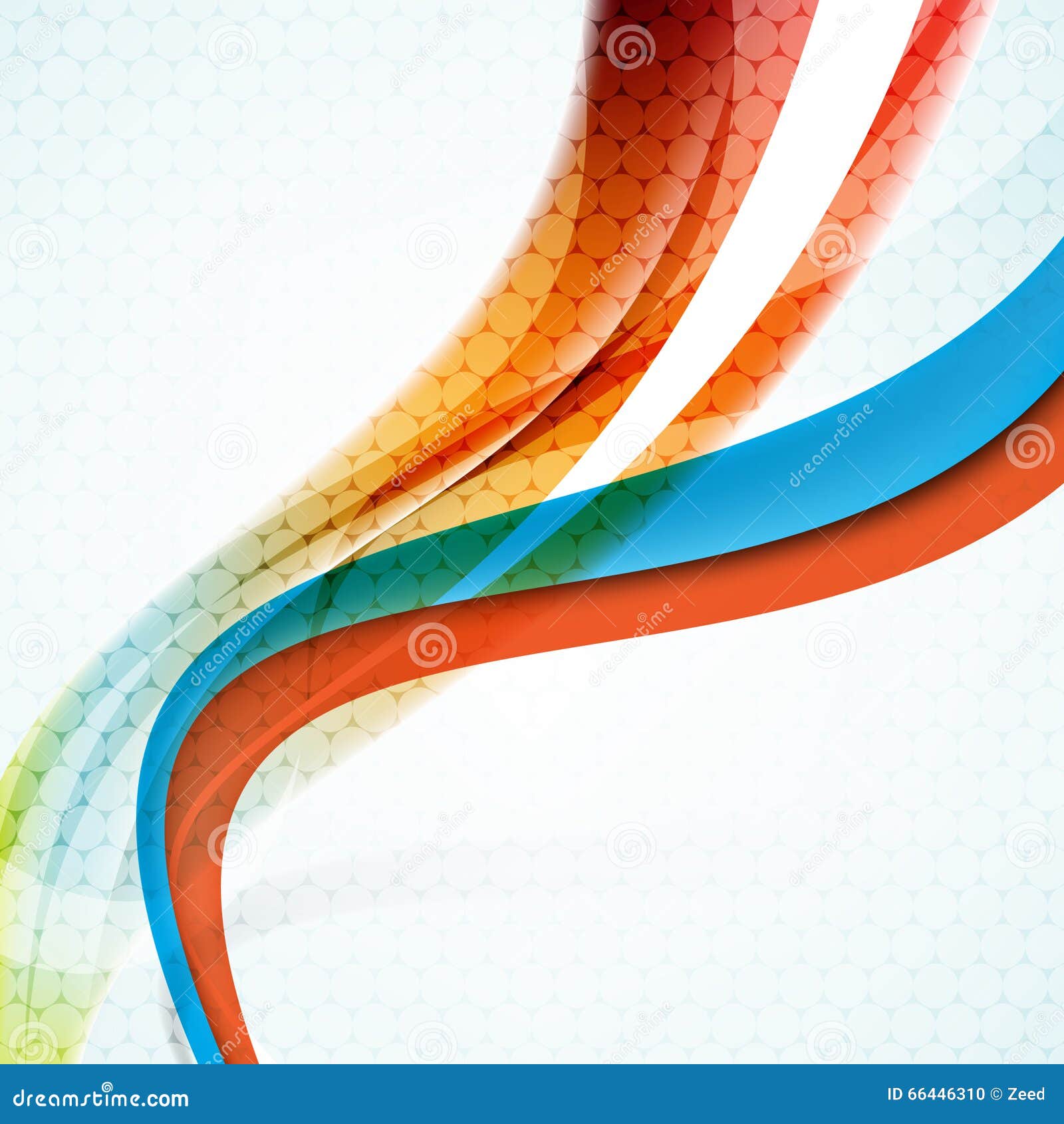 Vector Wave Elements in Blue, Orange and Green Business Background ...