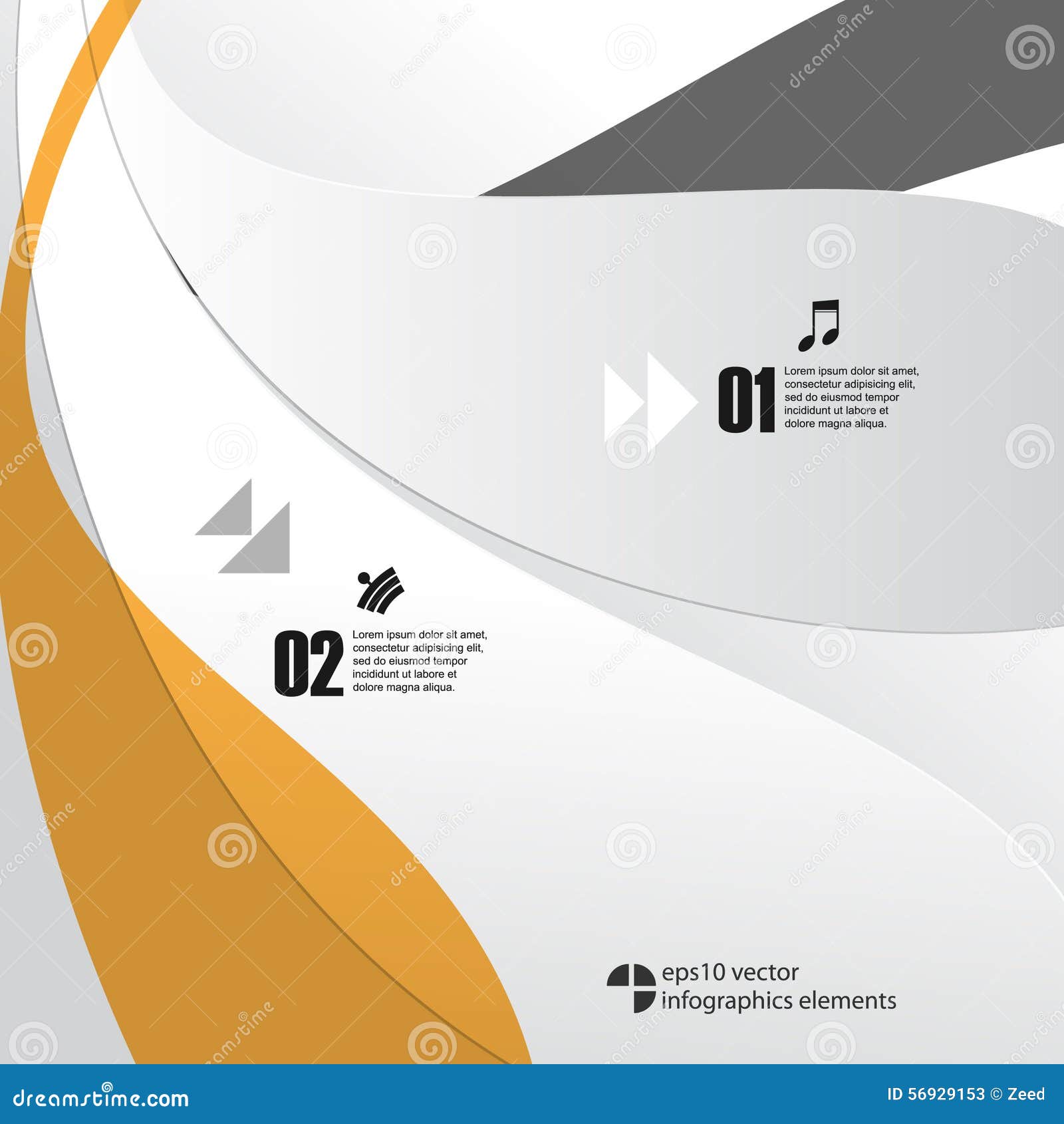 Vector Wave Elements Infographics Background Stock Vector ...