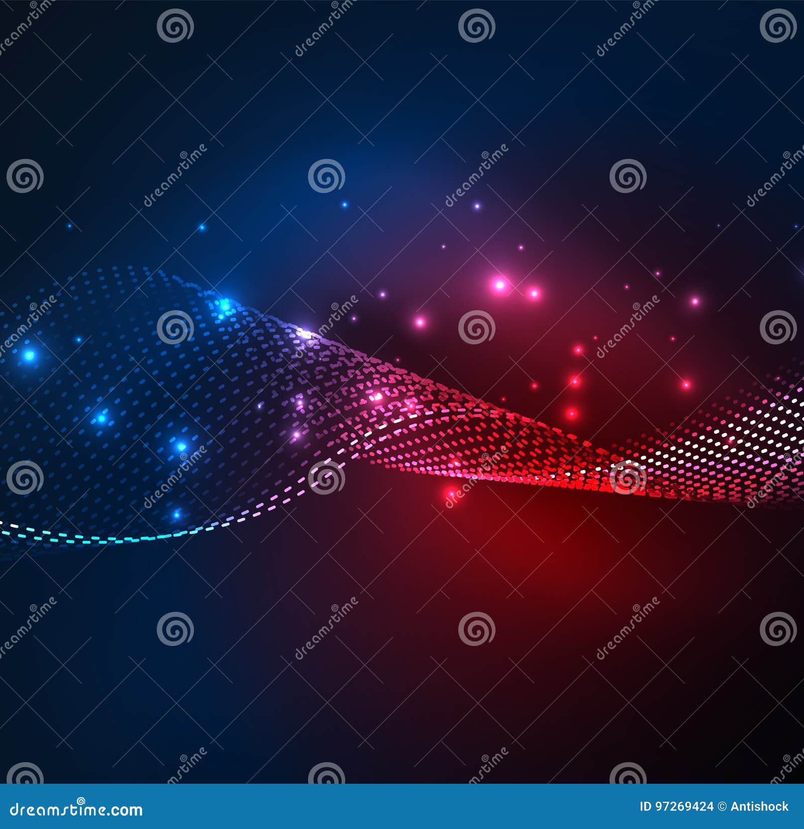 Vector Wave Particles Background Stock Vector - Illustration of modern ...