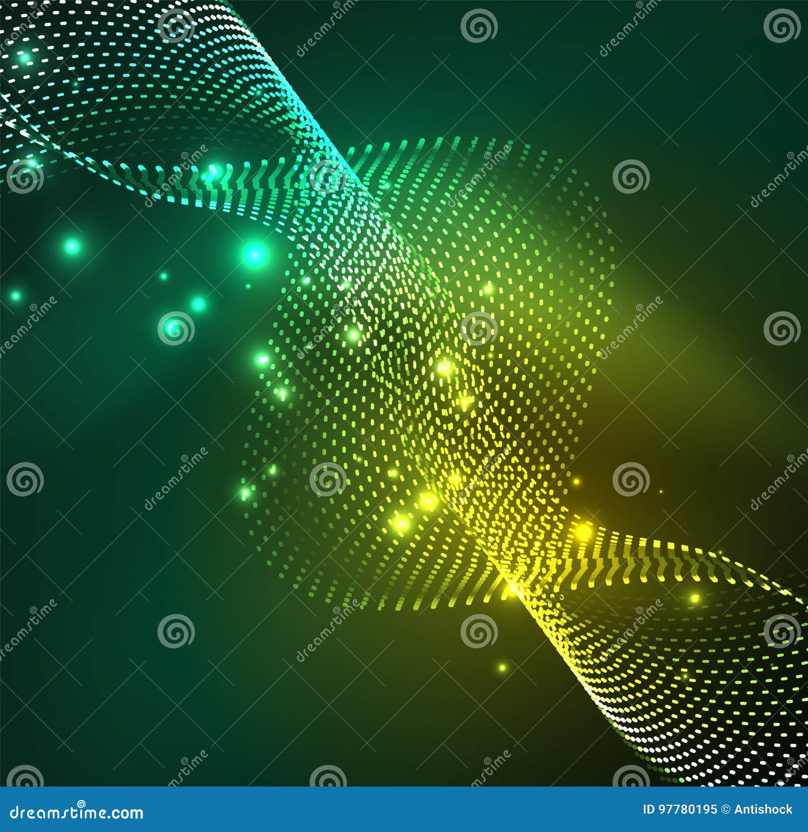 Vector Wave Particles Background Stock Vector - Illustration of mesh ...