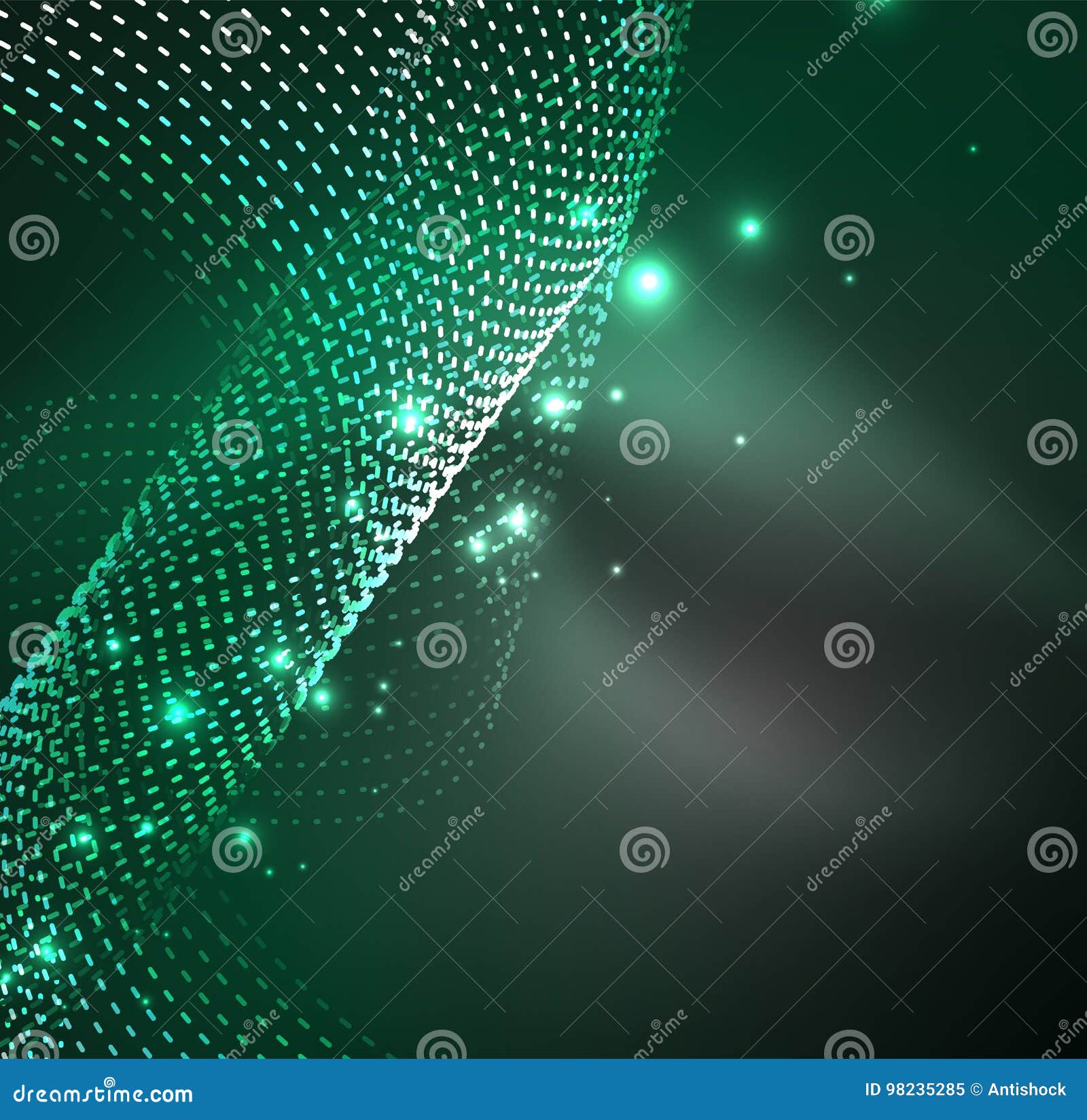 Vector Wave Particles Background Stock Vector - Illustration of model ...