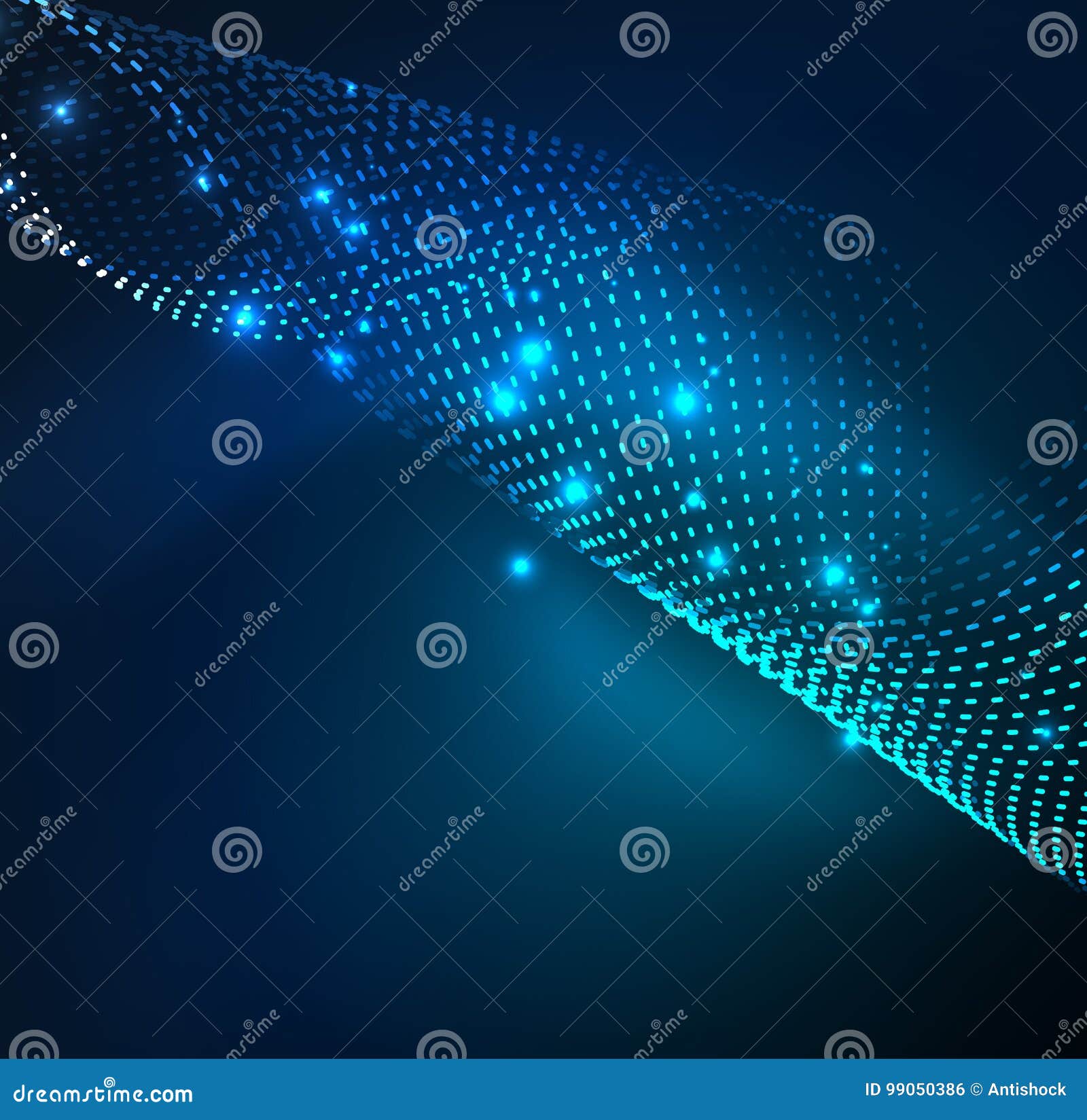 Vector Wave Particles Background Stock Vector - Illustration of element ...