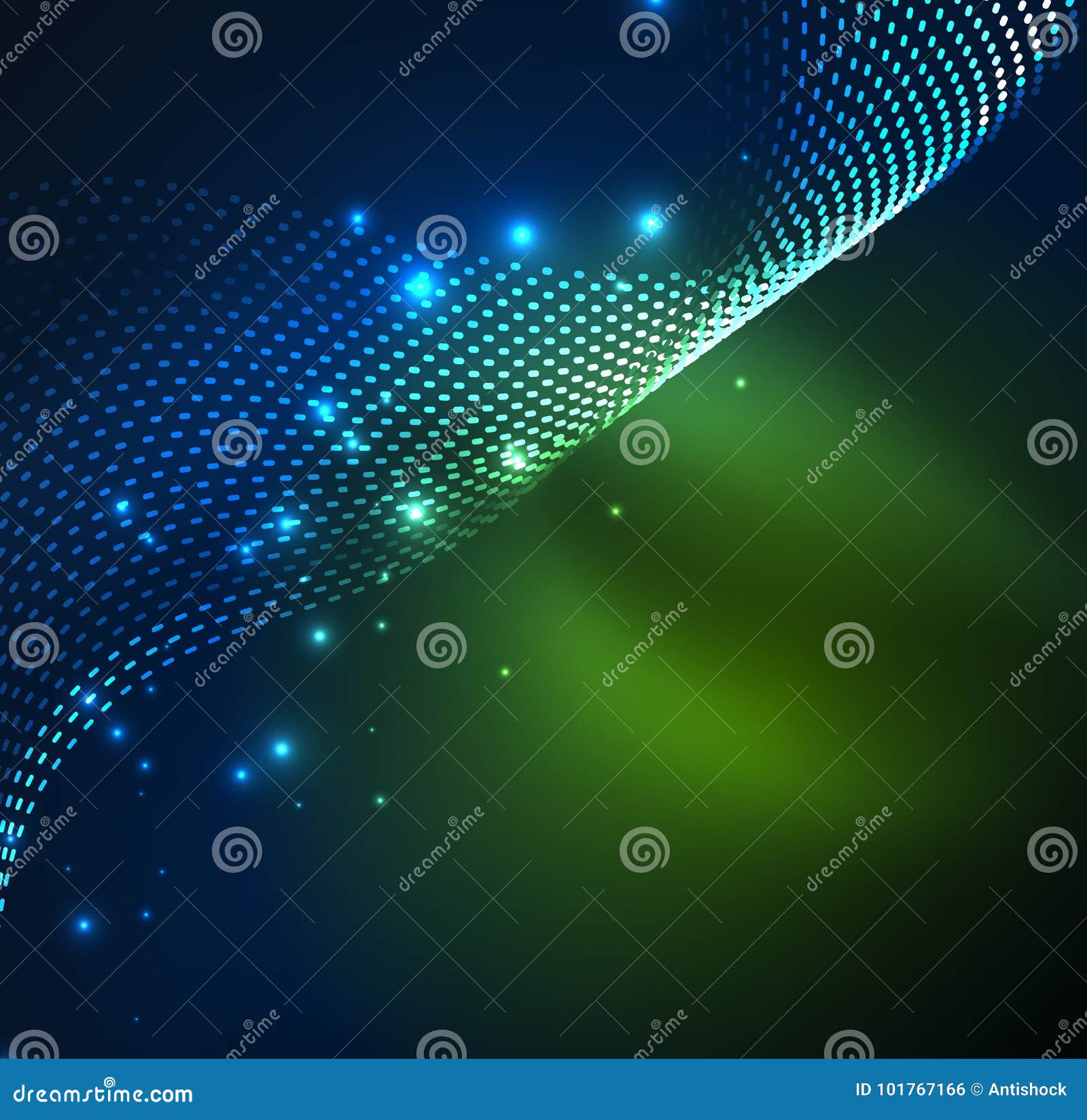 Vector Wave Particles Background Stock Vector - Illustration of data ...