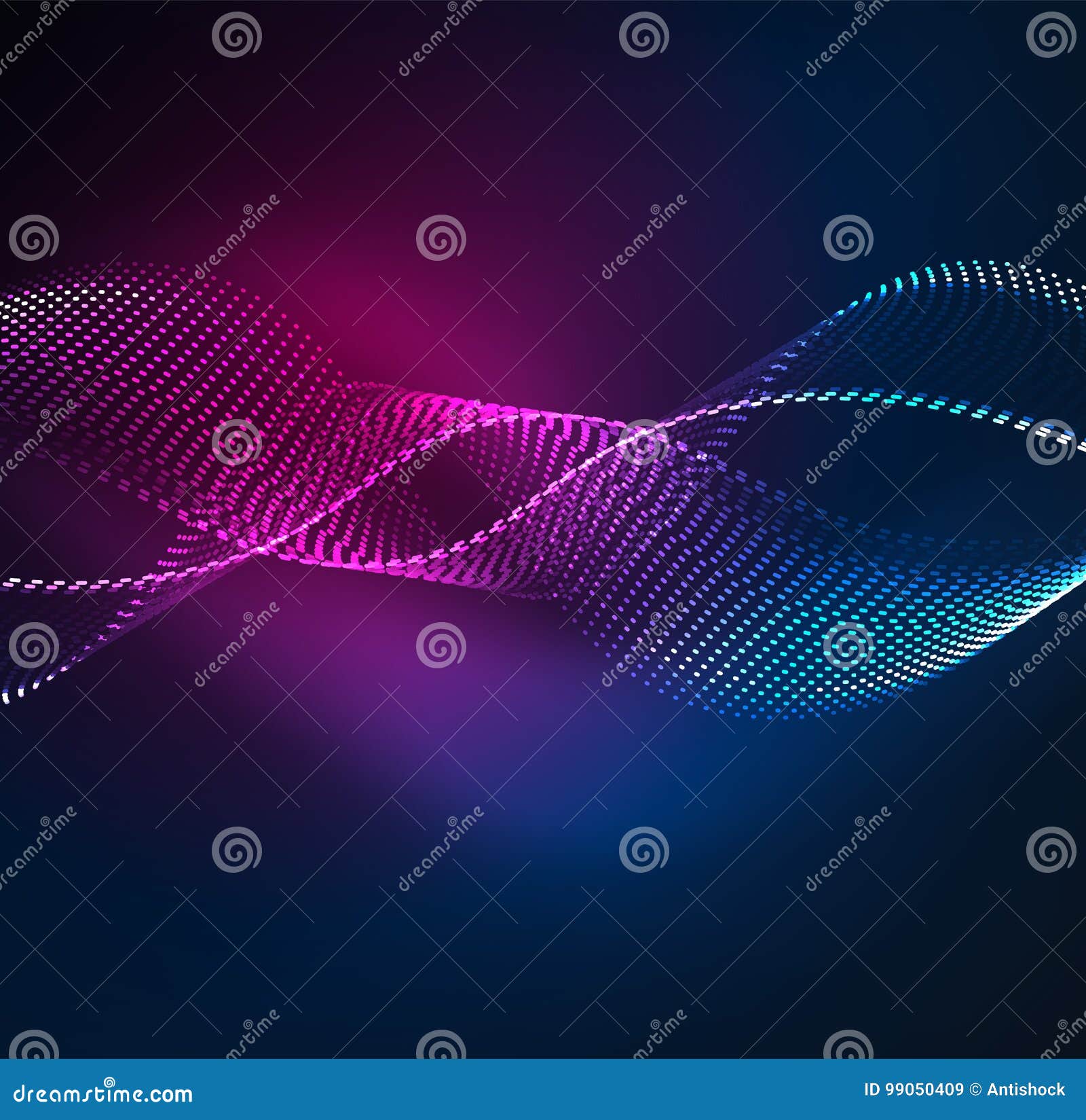 Wave Of Particles. Luxury Abstract Background With Dynamic Wave. Retro ...