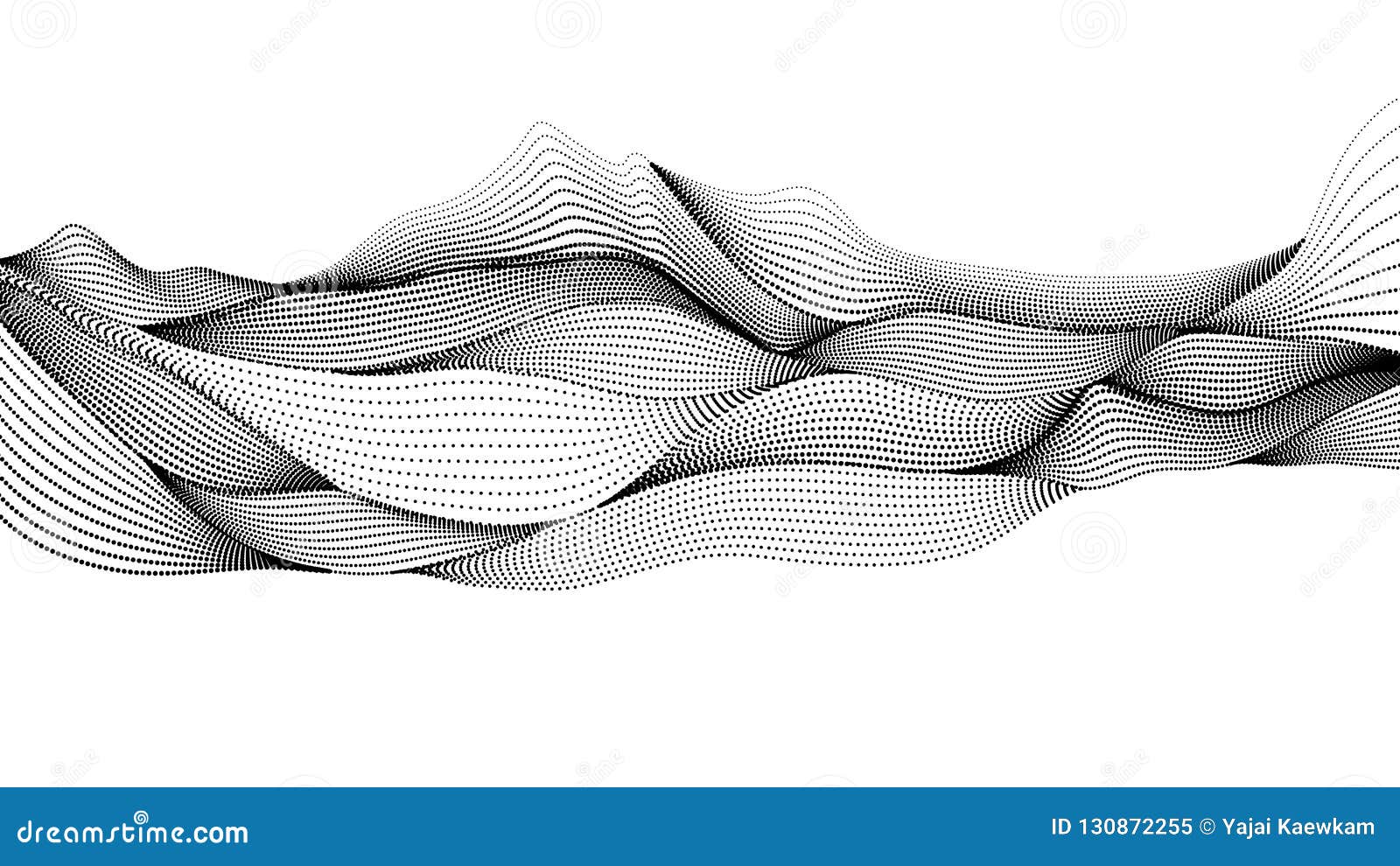 Vector Wave Stripe Dotted Line Stock Vector - Illustration of circle ...