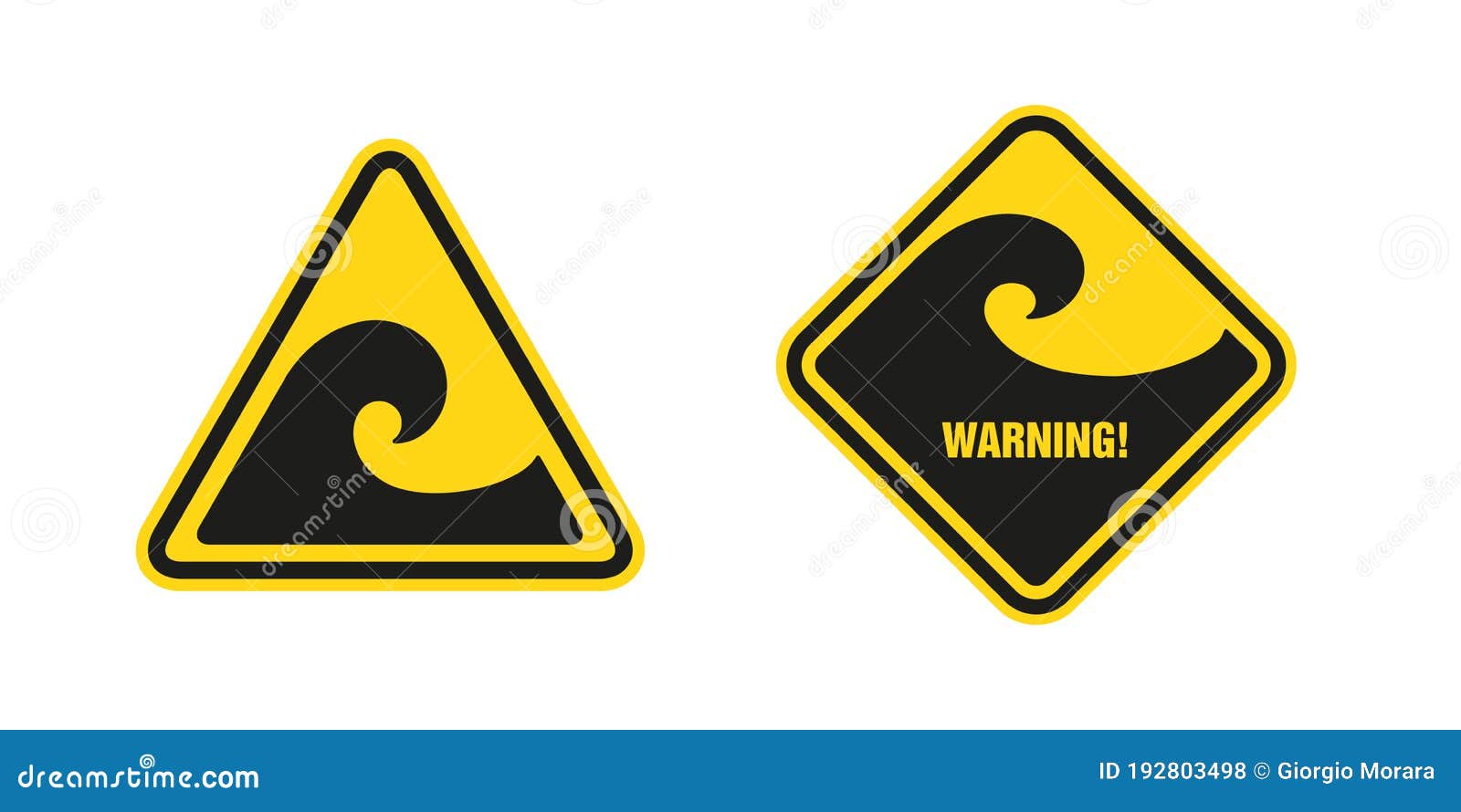 Warning Waves Break On Ledge Stand Back Symbol Sign, Vector ...