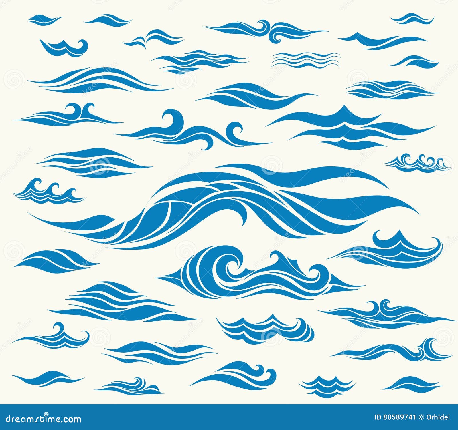 Vector Waves Set of Elements for Design Stock Vector - Illustration of ...