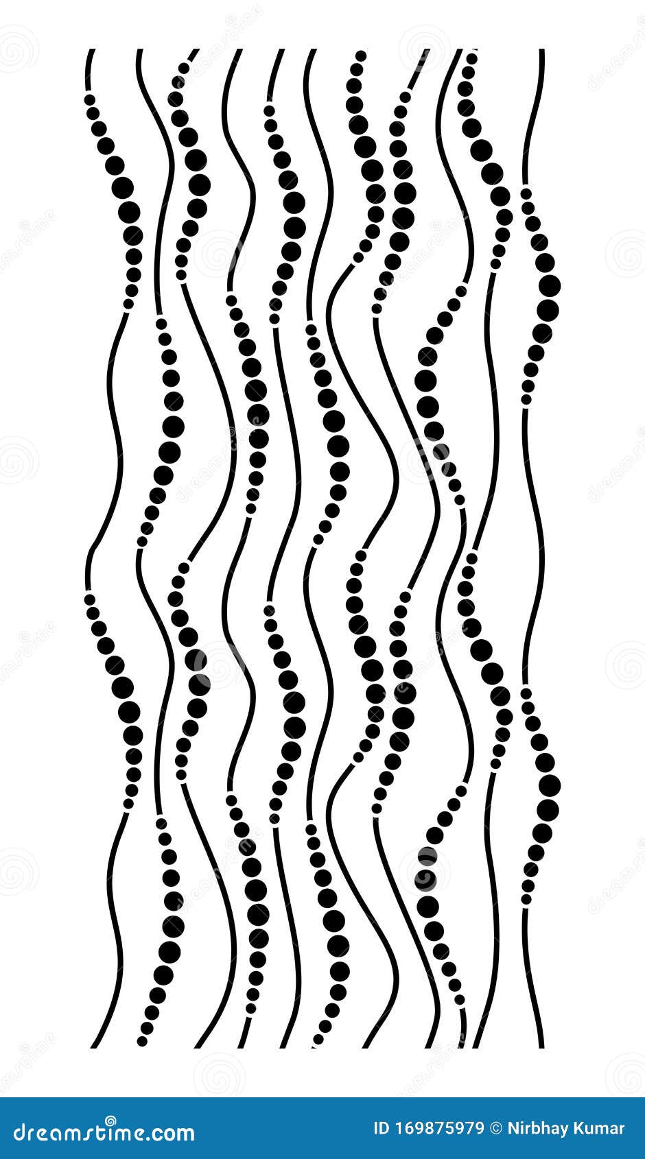 Vector Wavy Line with Circle Seamless Pattern. Stock Vector ...