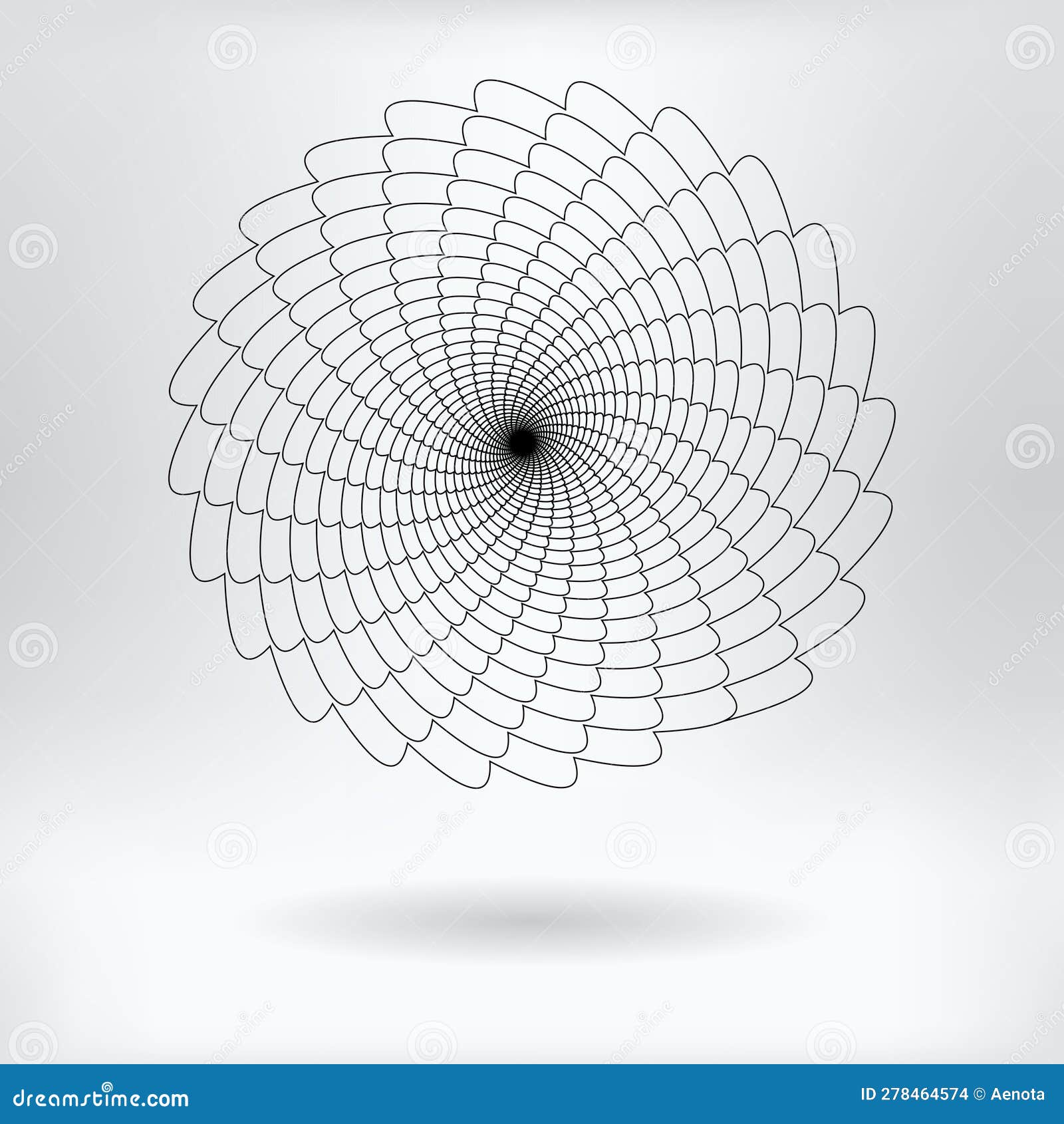 Vector Wavy Twirl Round Graphic Element Generative Art Stock Vector ...