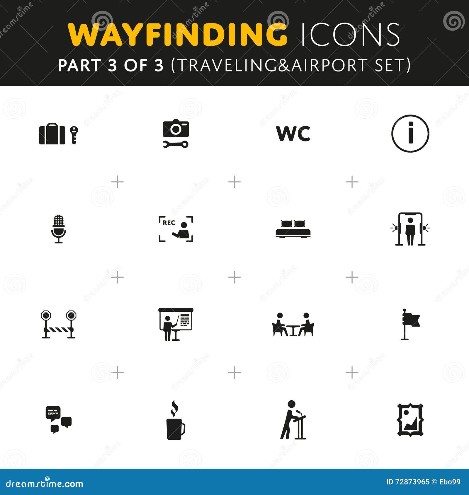 Vector Wayfinding Icons Set Stock Vector - Illustration of control ...