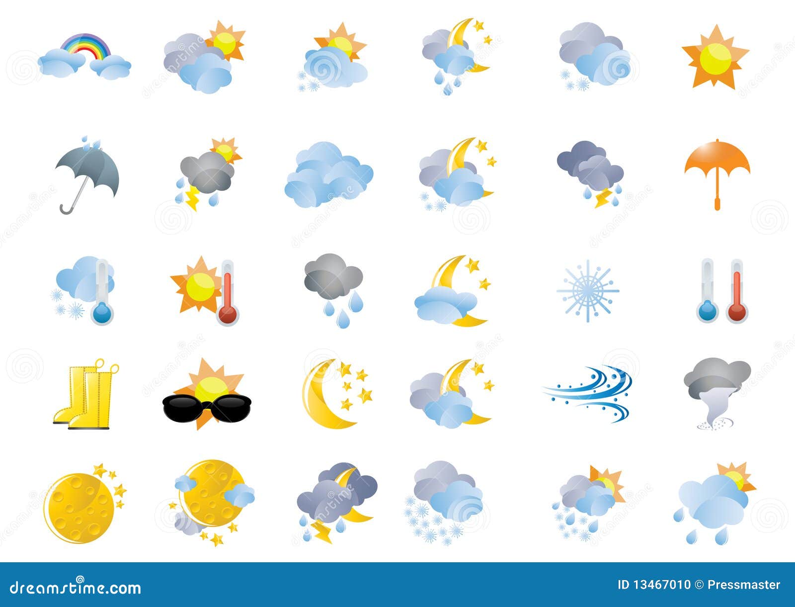 Vector-weather-icon-illustration Stock Illustration - Illustration of ...