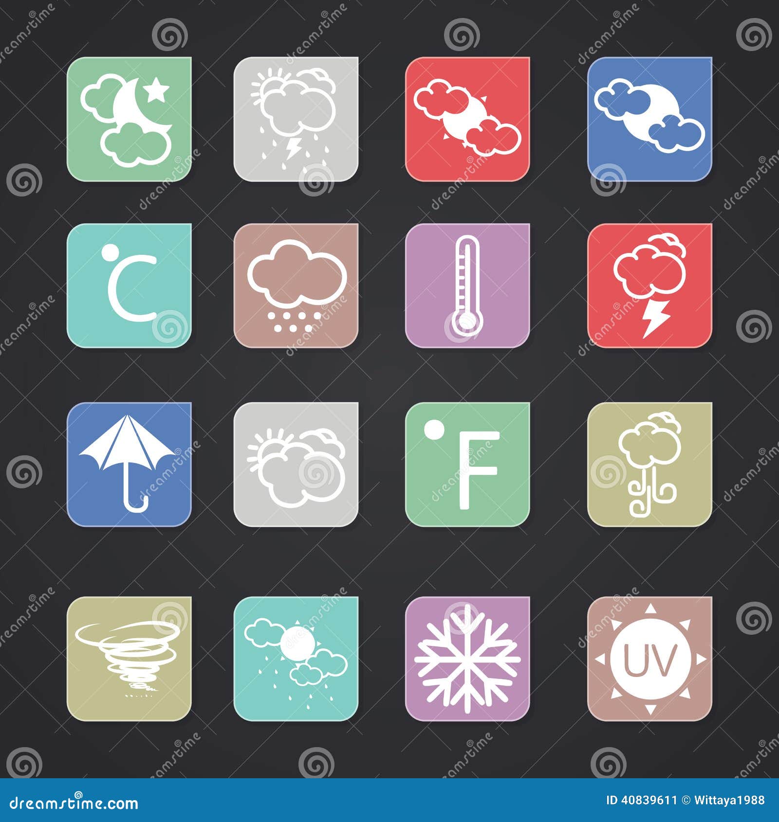 Vector weather icons stock vector. Illustration of drop - 40839611