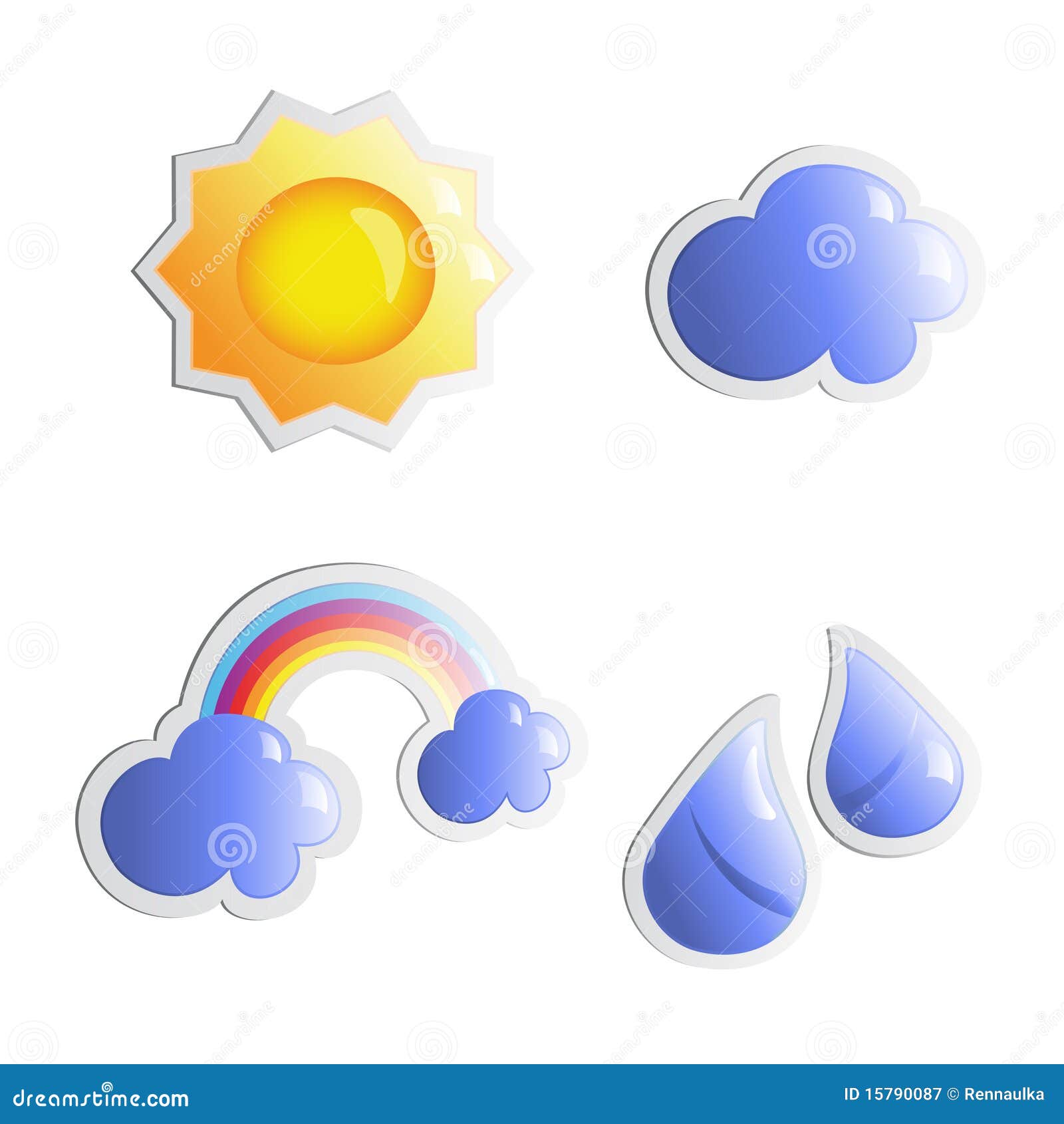 Vector weather stickers stock vector. Illustration of season - 15790087