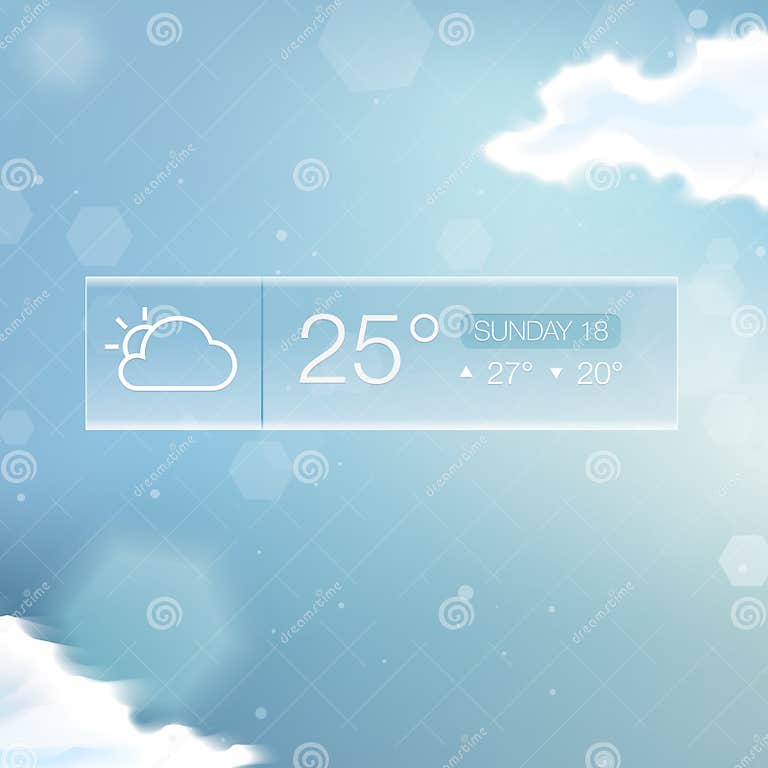 Vector Weather Widget Notification Stock Vector - Illustration of rain ...