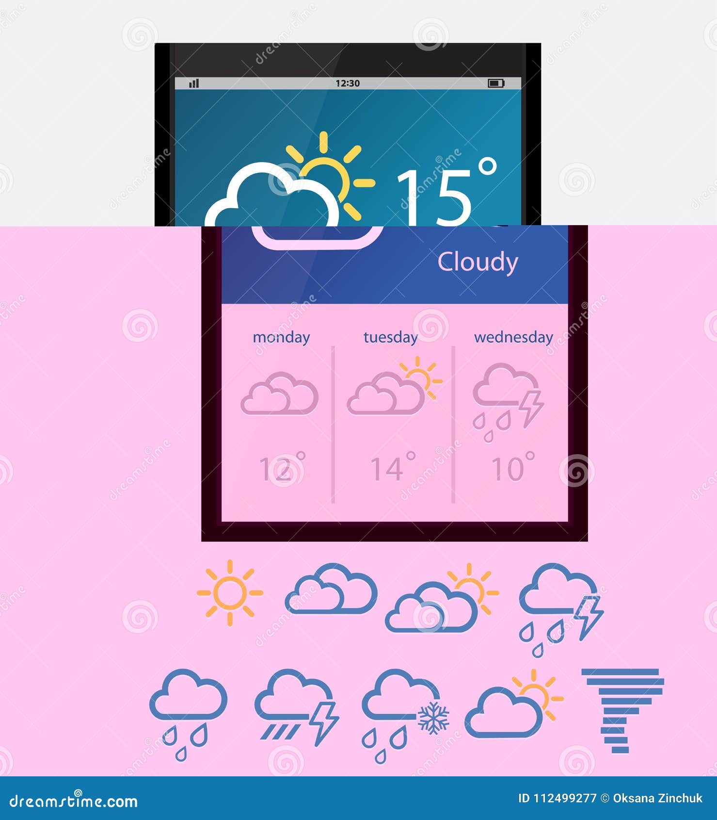 Vector Weather Widgets. Vector Illustration Stock Vector - Illustration ...