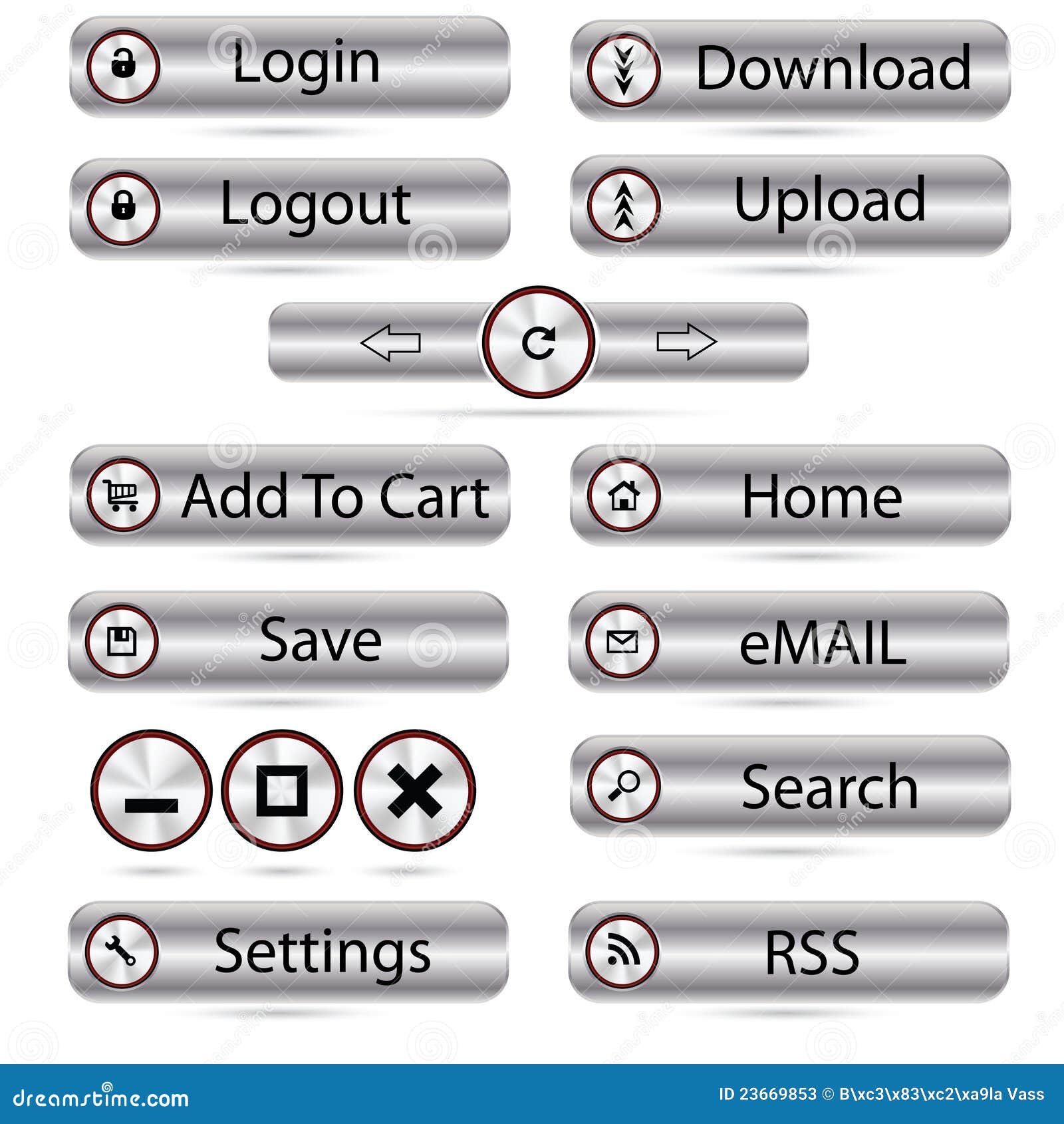 Vector Web button set stock vector. Illustration of label - 23669853