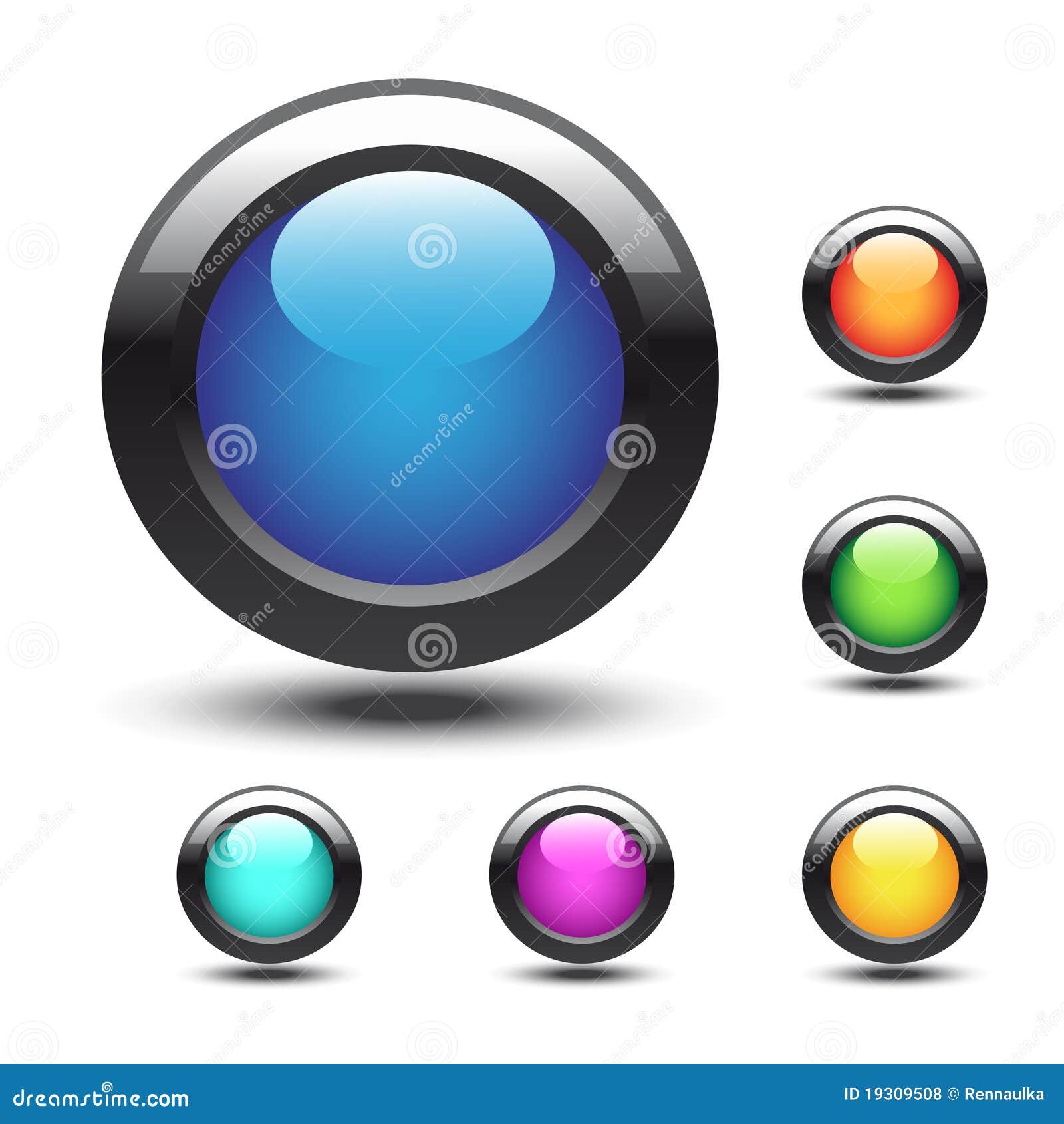 Vector web buttons stock vector. Illustration of metallic - 19309508