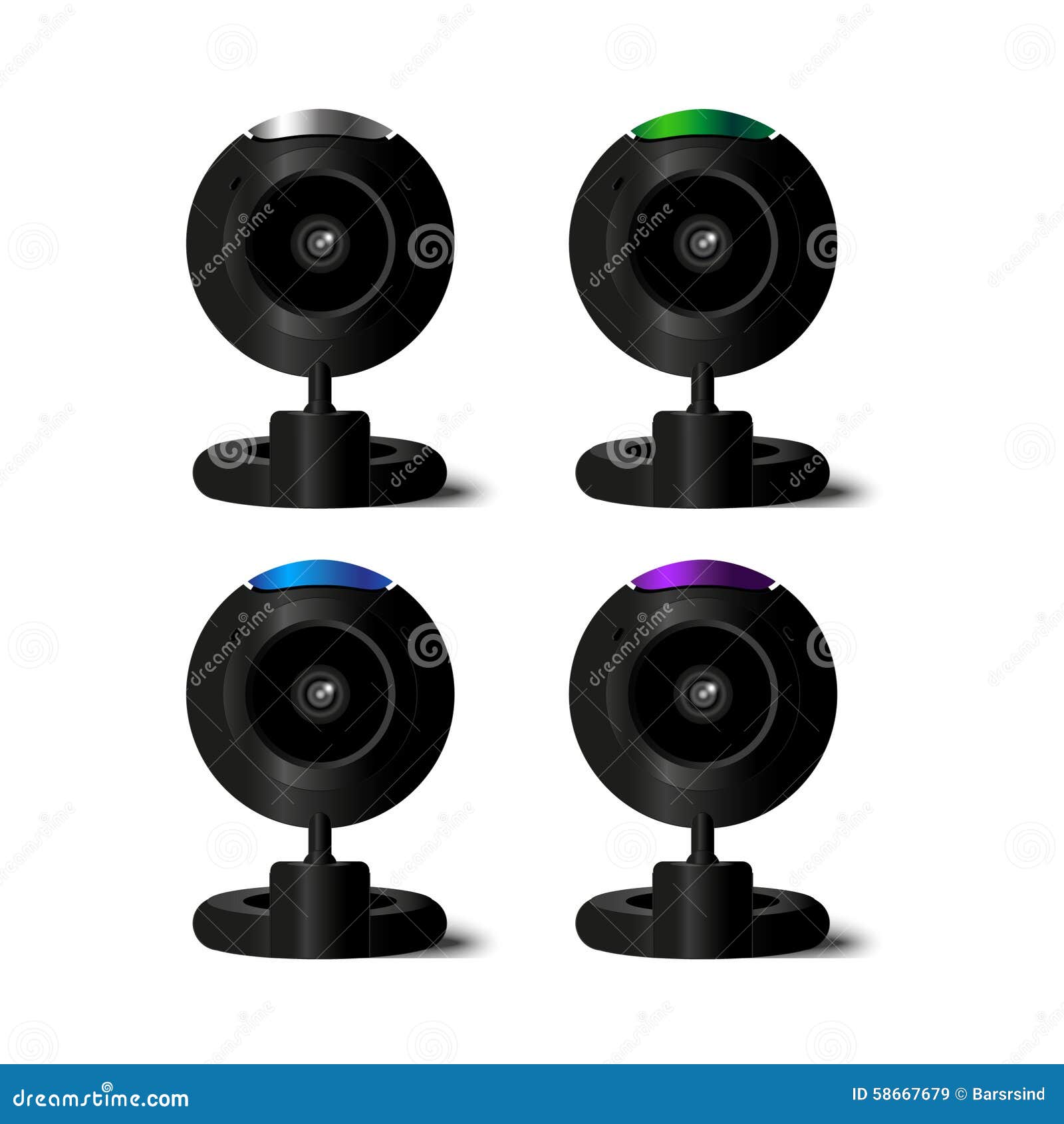 Vector Web-camera: 4 Colors Stock Illustration - Illustration of film ...