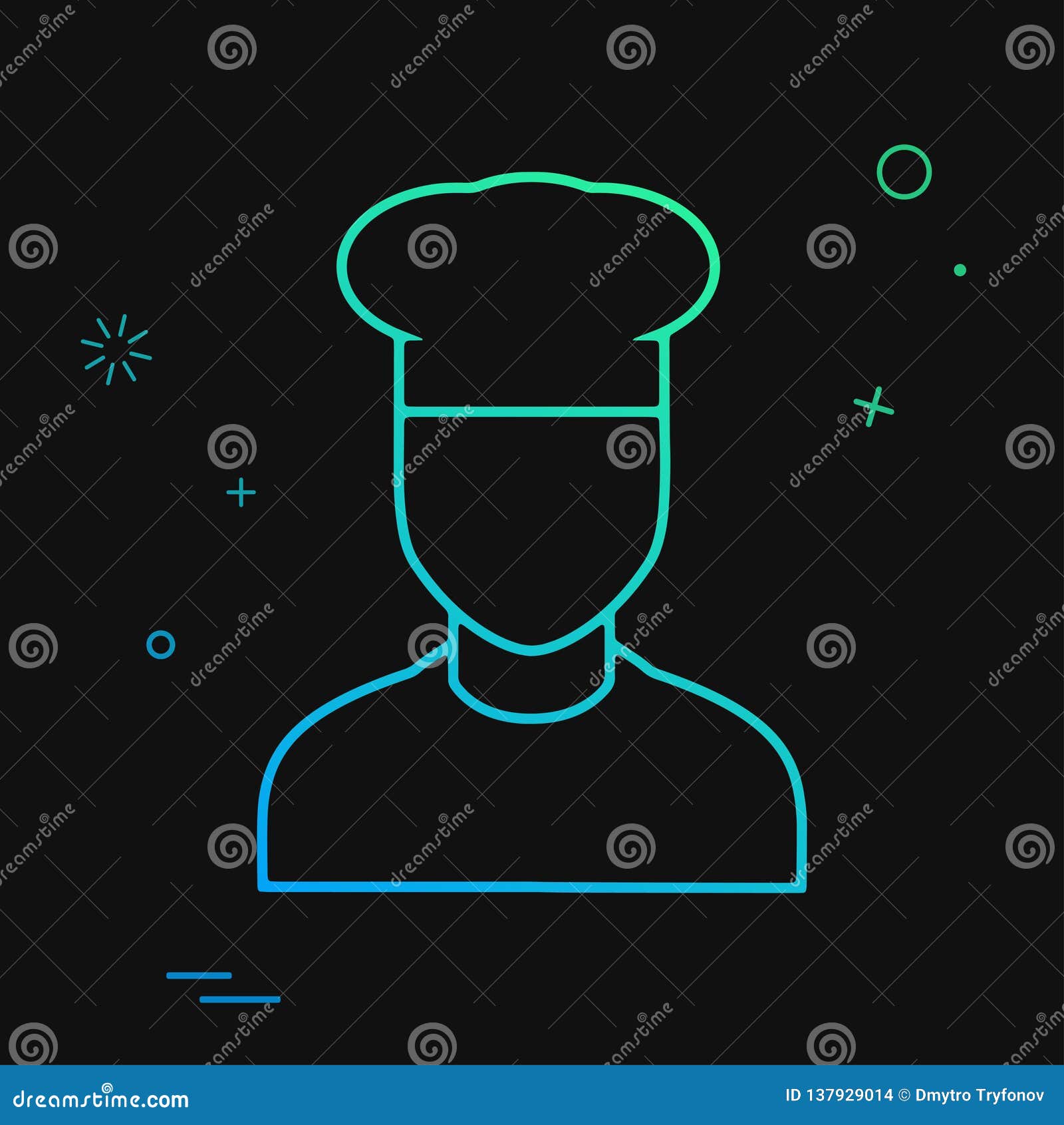 Vector Web Icon, Profession of a Cook, Man in Chef`s Hat Stock Vector ...