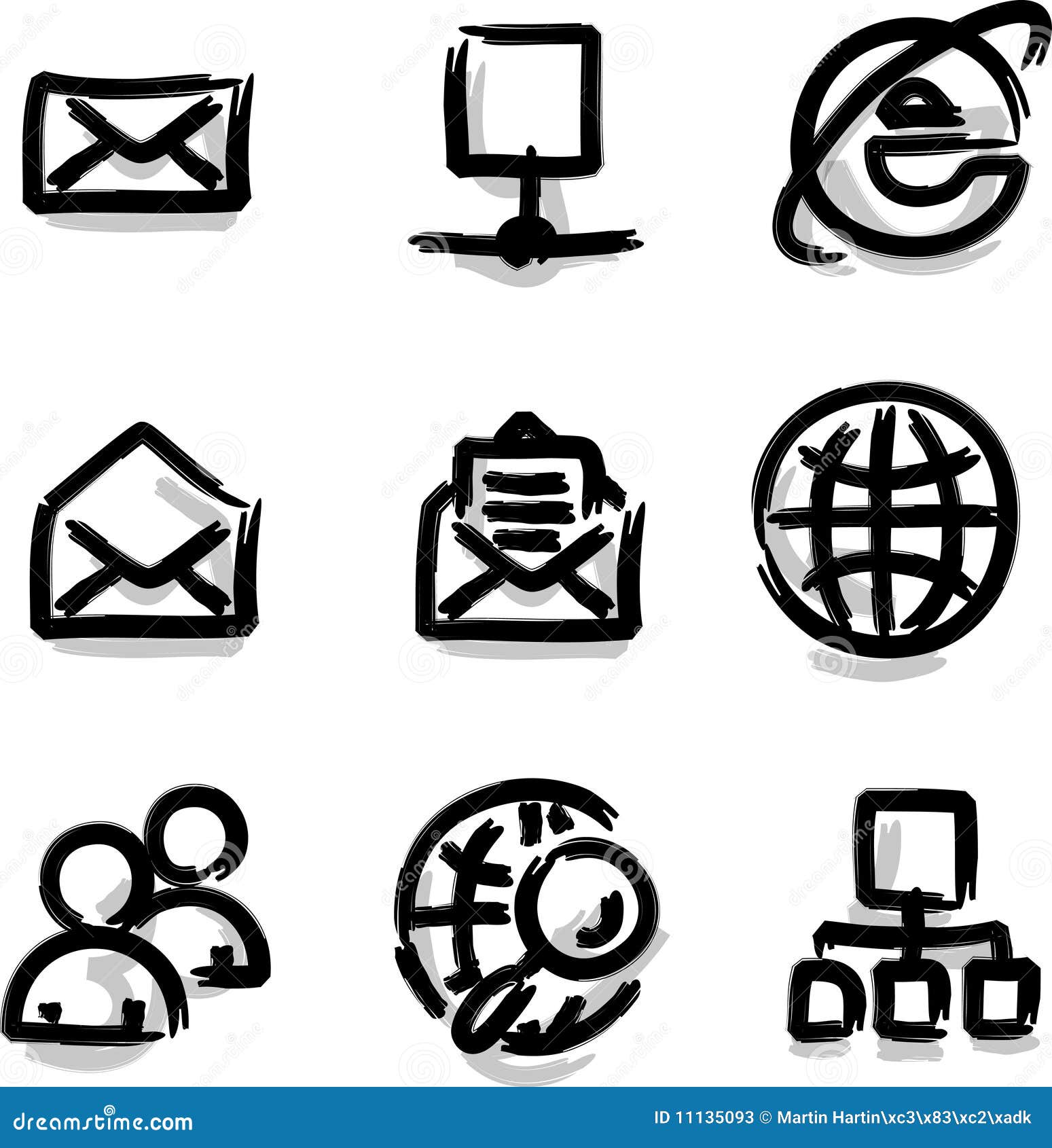 Vector Web Icons Marker Contour Internet Stock Vector - Illustration of ...