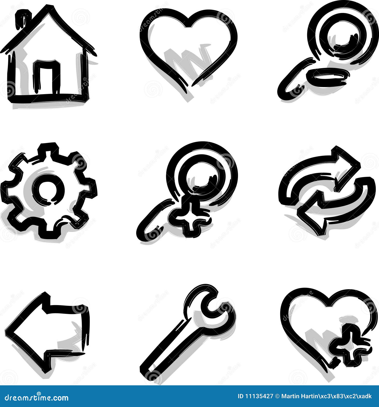 Vector Web Icons Marker Contour Tools Stock Vector - Illustration of ...