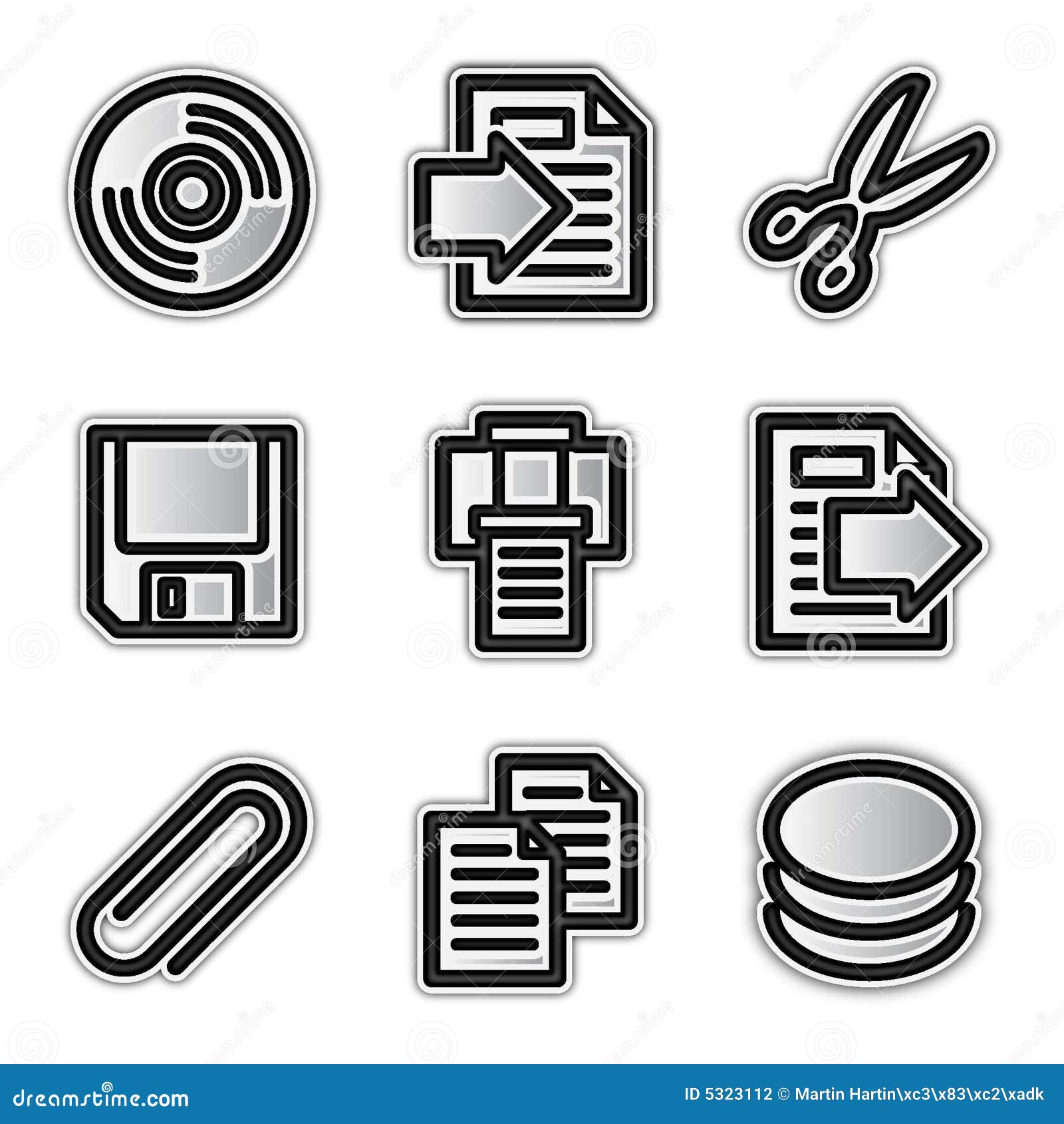 Vector Web Icons, Silver Contour Files Stock Vector - Illustration of ...