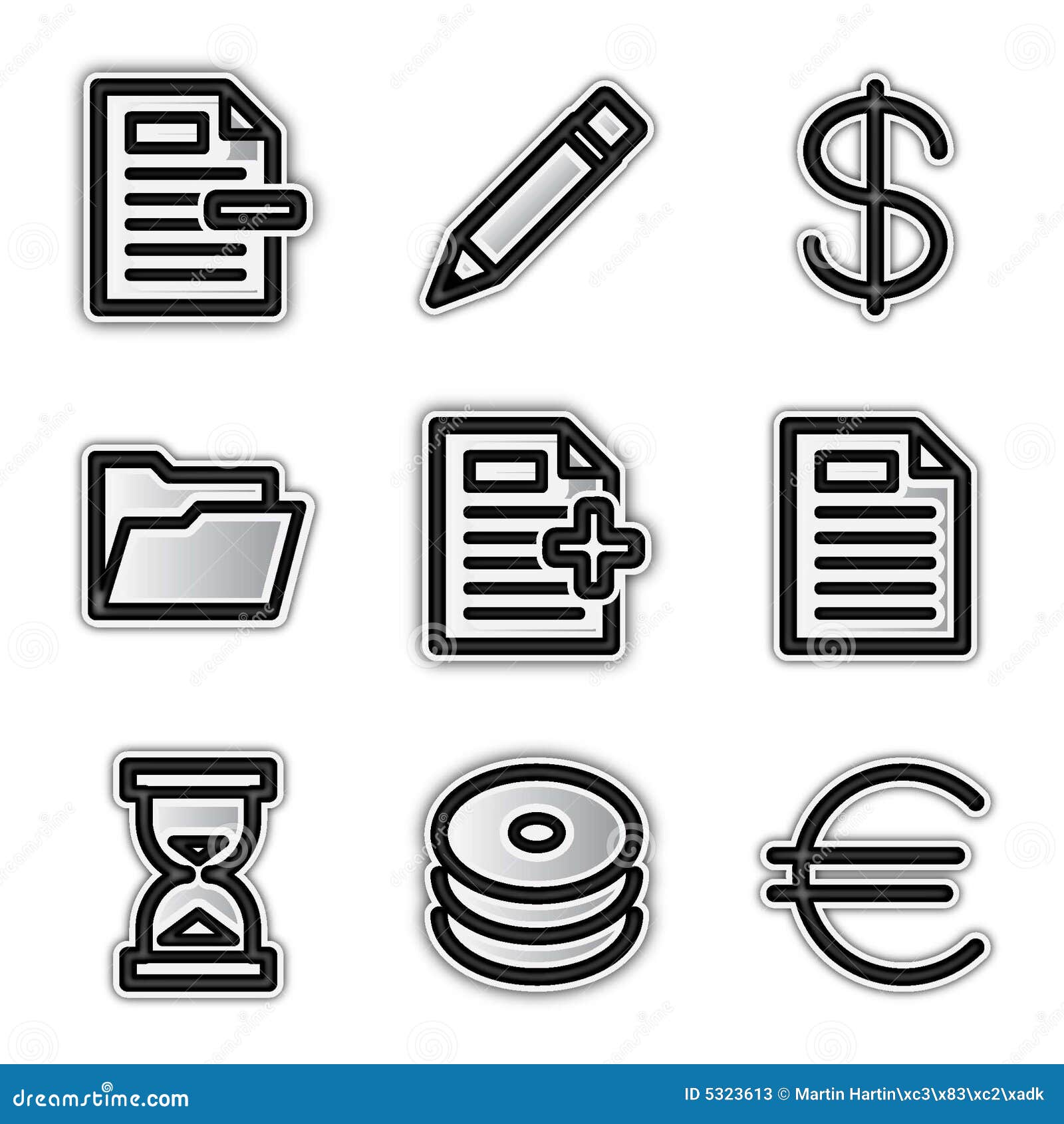 Vector Web Icons, Silver Contour Various Stock Vector - Illustration of ...