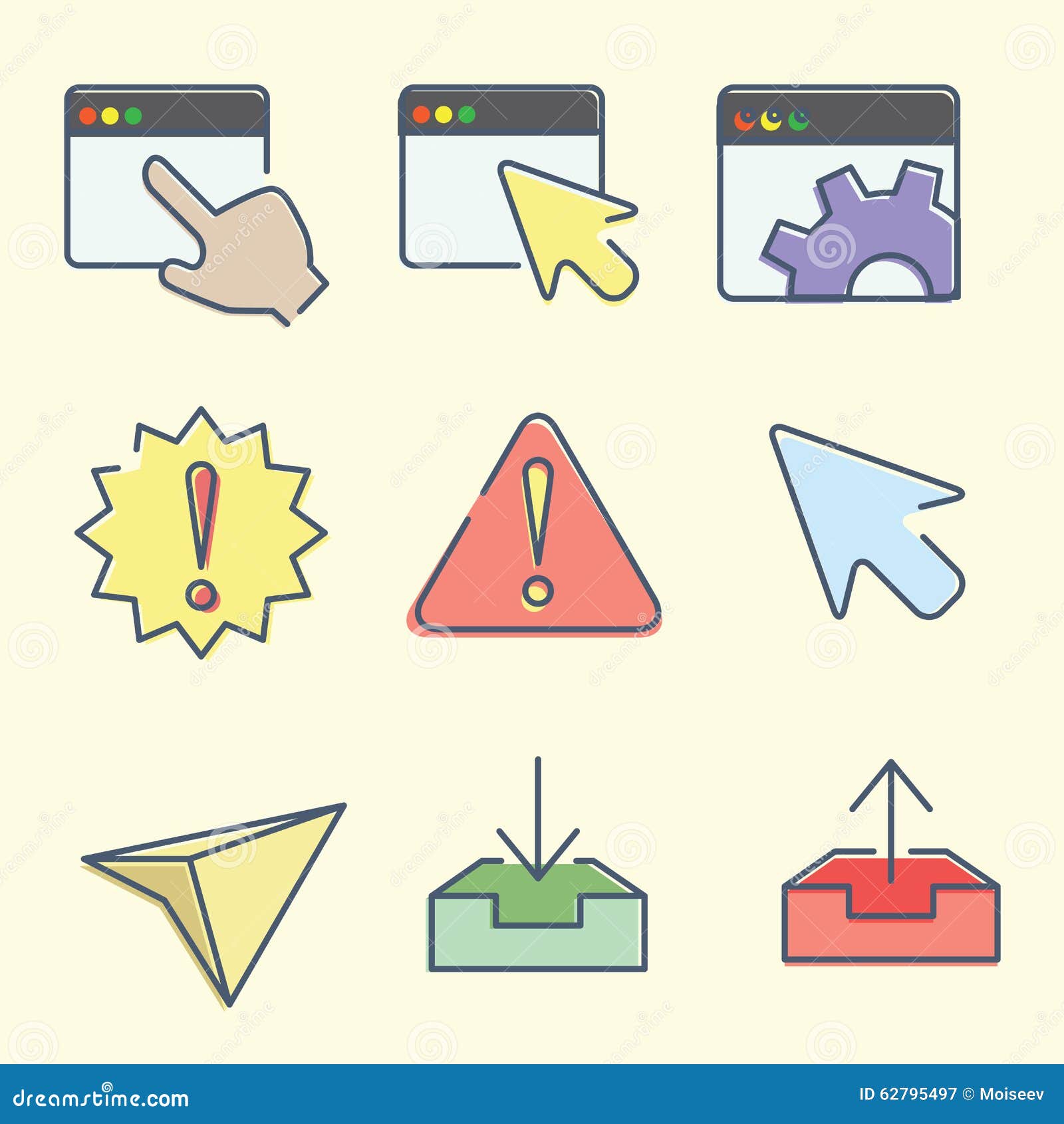 Vector web interface icons stock vector. Illustration of save - 62795497