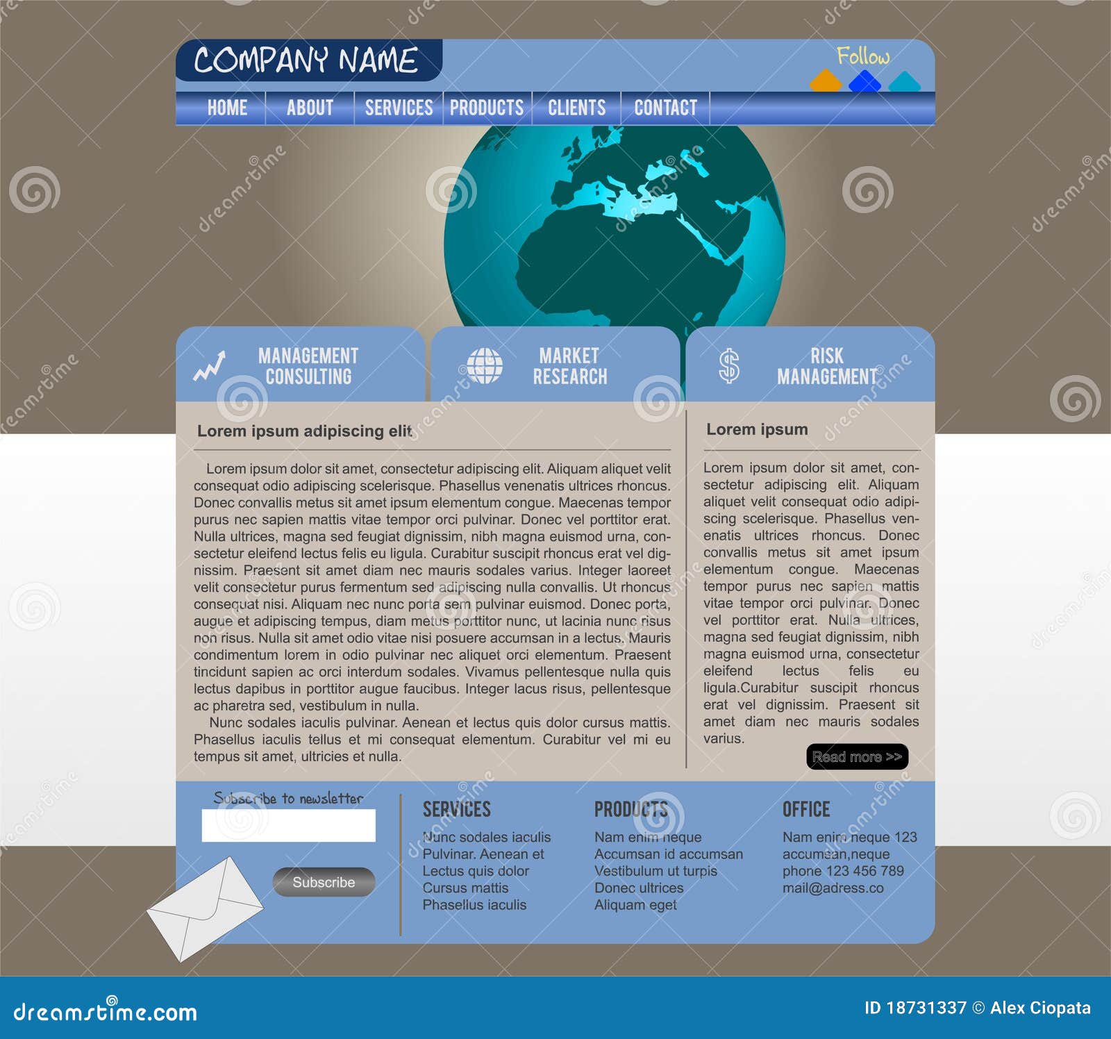 Vector web layout stock vector. Illustration of services - 18731337