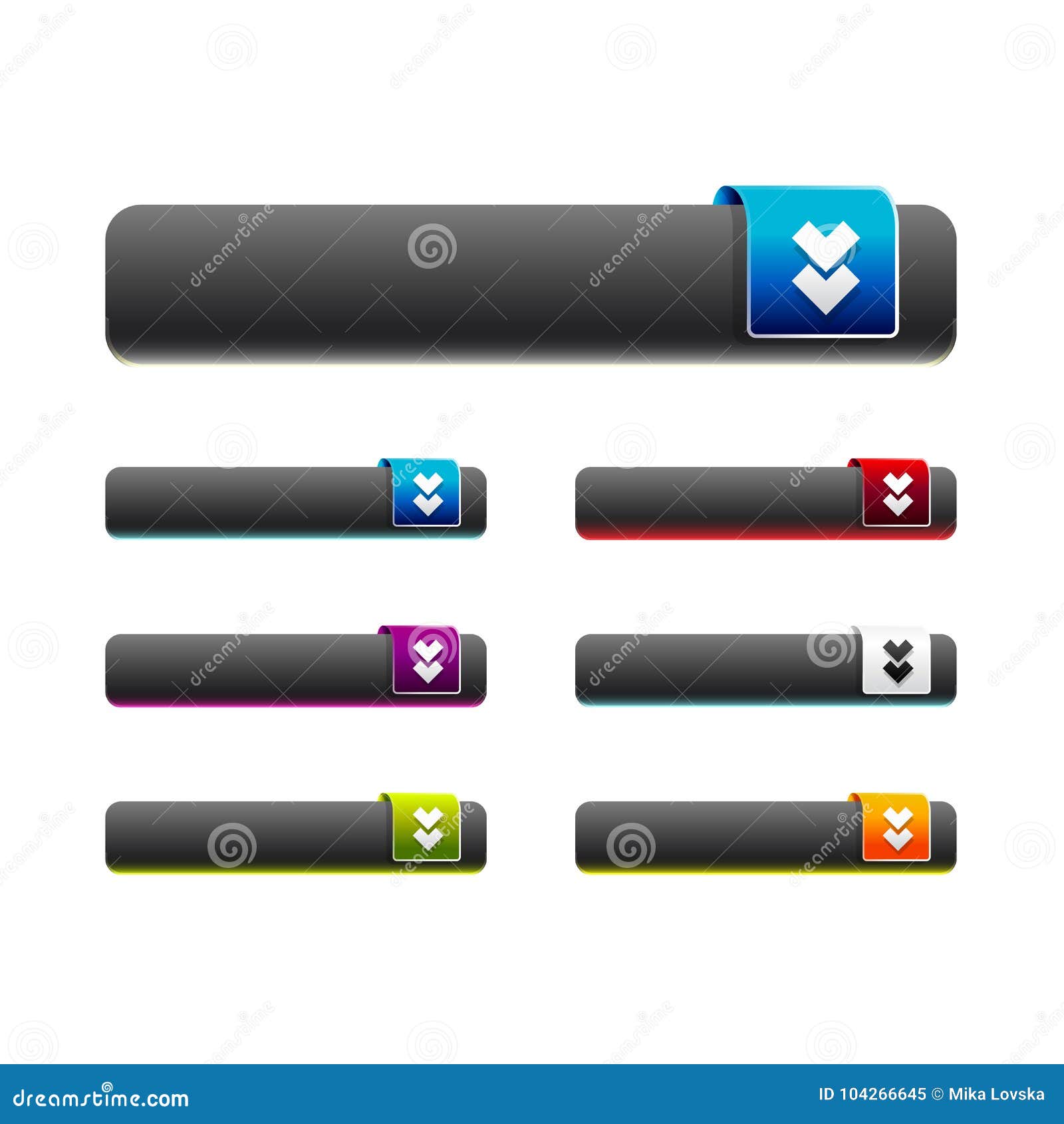 Vector Web Menu Buttons Set for Business Site. Stock Illustration ...