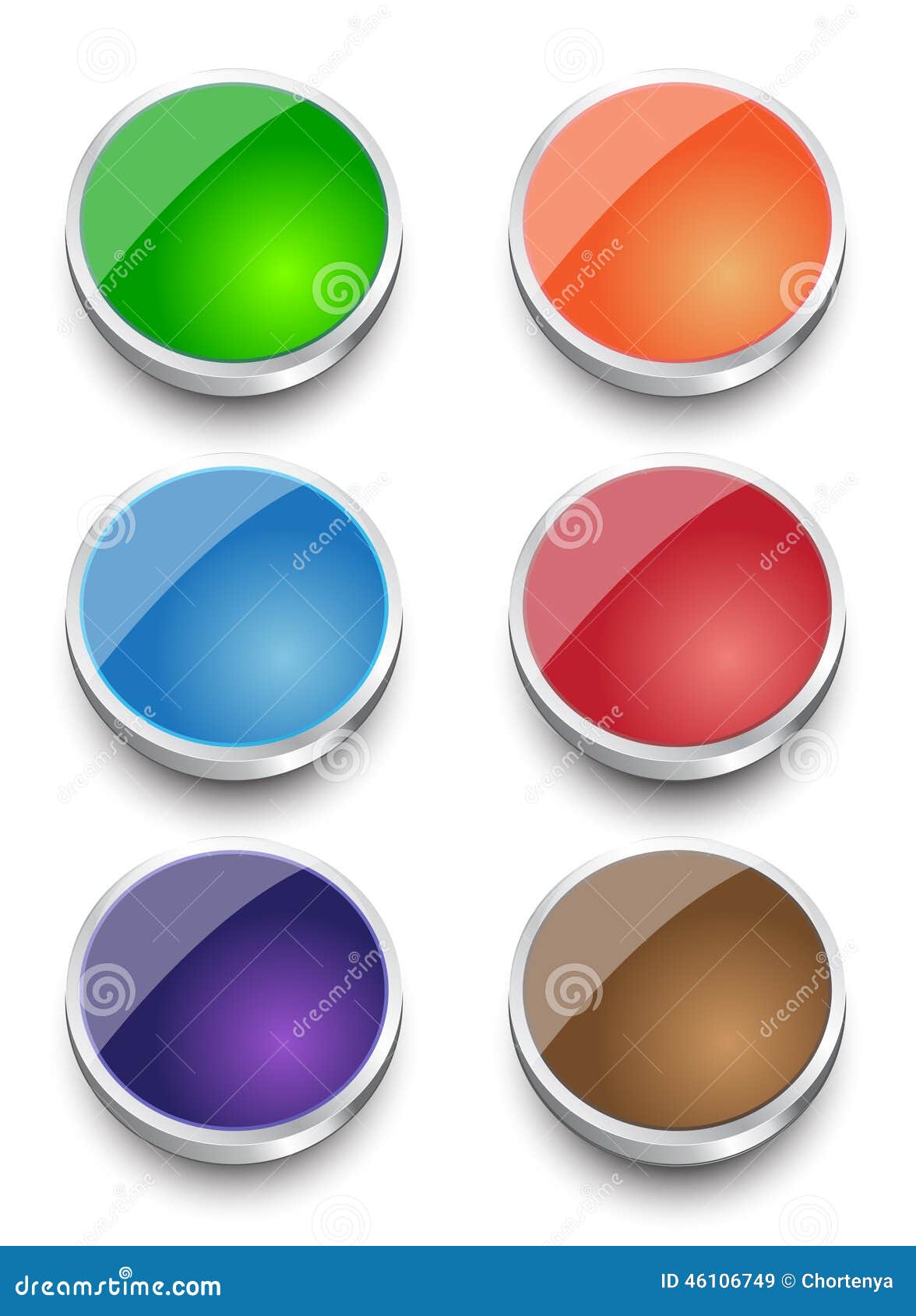 Vector Web Metal Button Set Design. Eps10 Stock Vector - Illustration ...