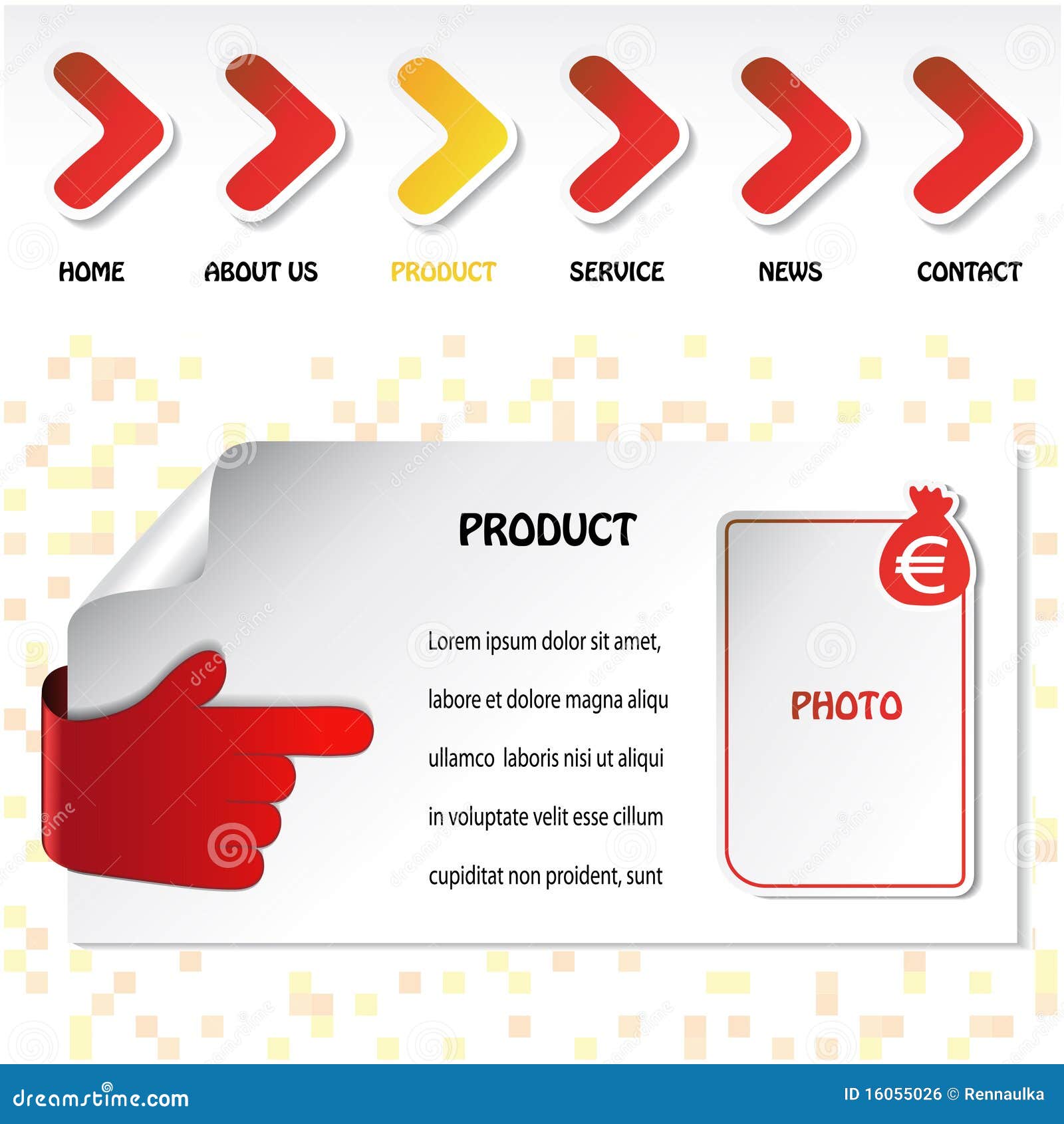 Web Navigation Template - 6 Menu Items, Steps, Options Cartoon Vector ...