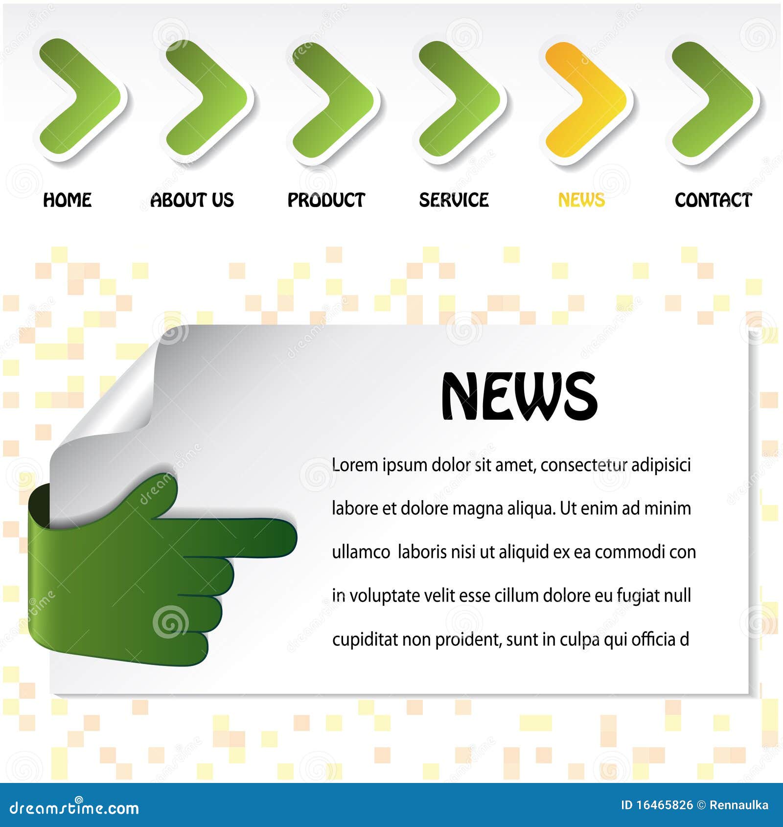 Vector Web Navigation Template Stock Vector - Illustration of orange ...