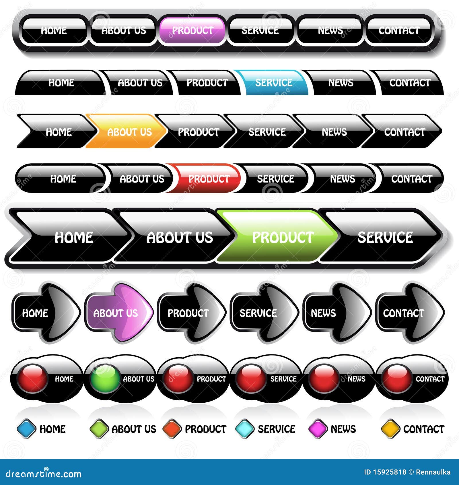 Vector Web Navigation Templates Stock Vector - Illustration of ...