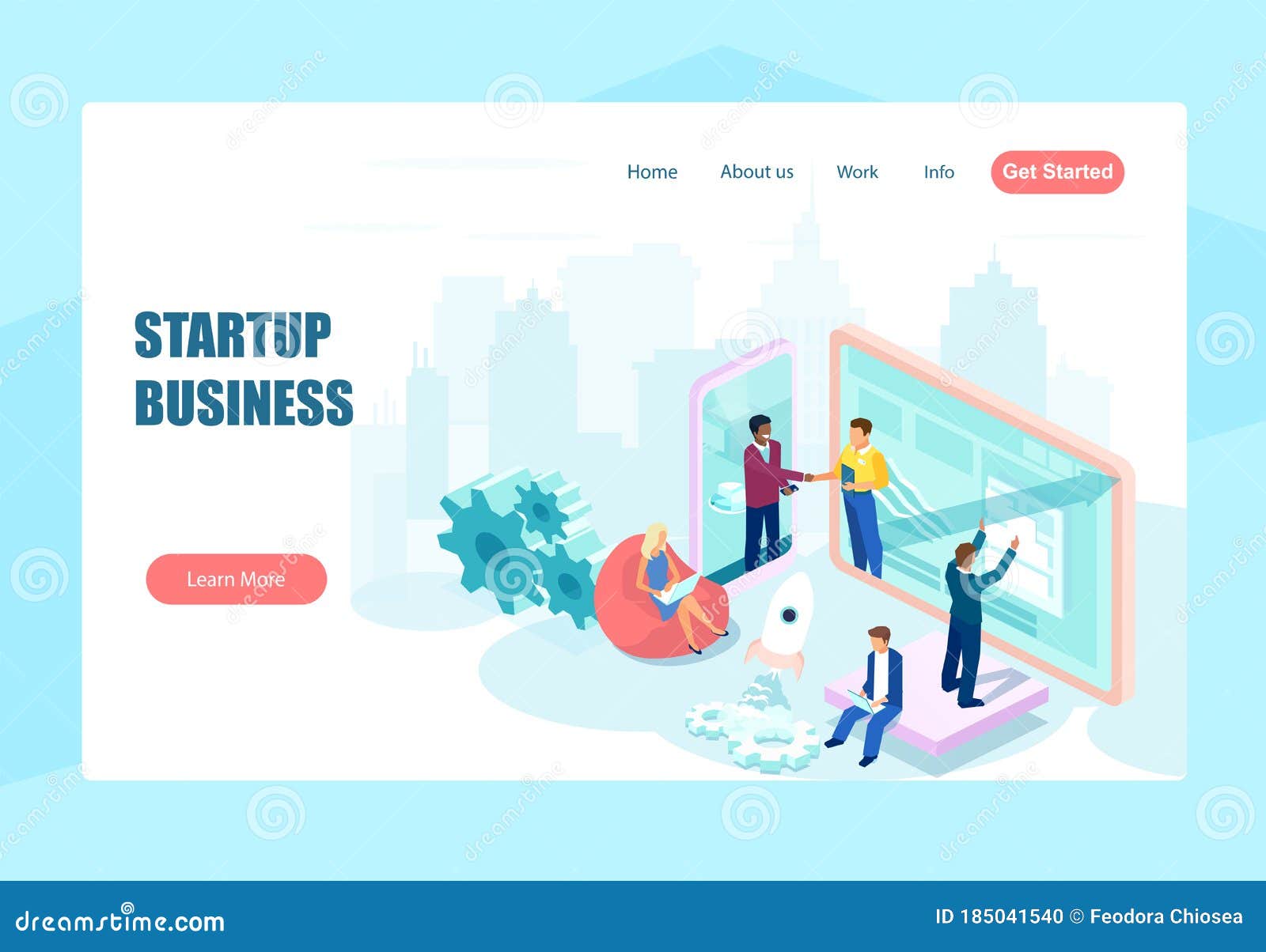 Vector Web Page Design for Website of Businesspeople Working ...