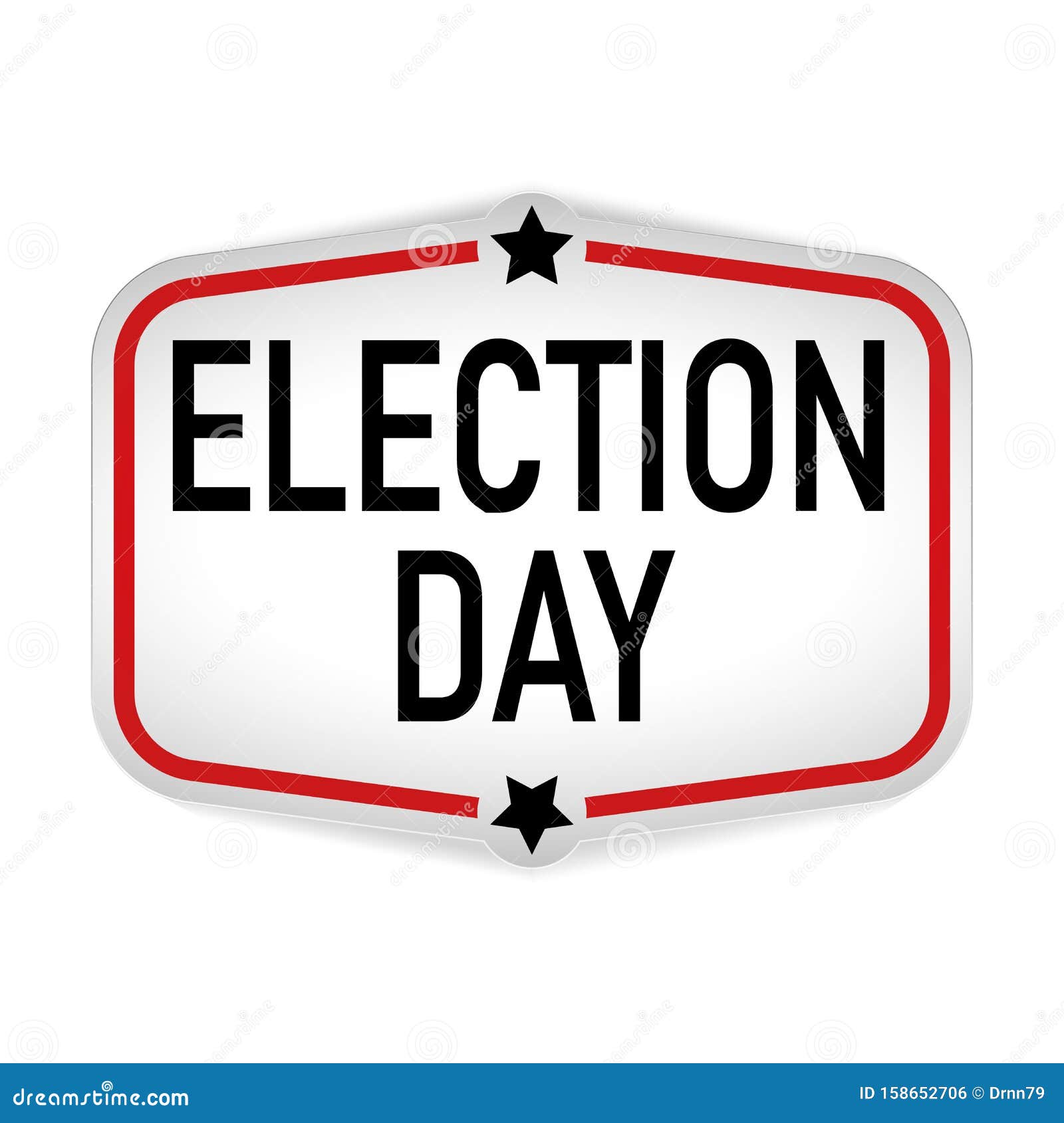 Election Day Vector Web Paper Label Illustration on White Background ...