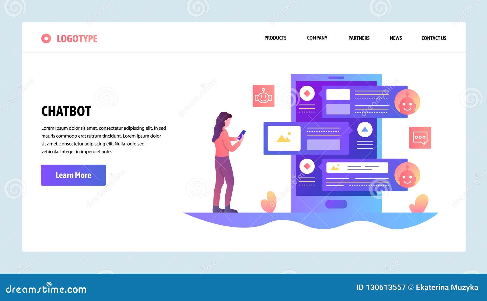 Vector Web Site Design Template. AI Online Chat Bot and Customer ... Vector Web Site Design Template. AI Online Chat Bot and Customer ...