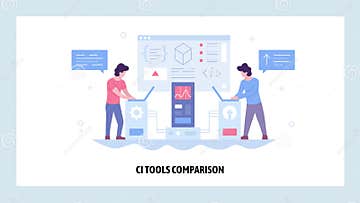 Vector Web Site Design Template. Continuous Integration CI Software Development. Agile ...