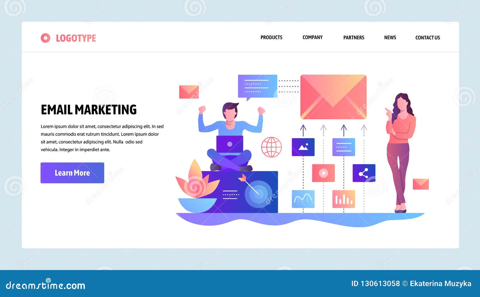Vector Web Site Design Template. Digital and Email Marketing Stock ...
