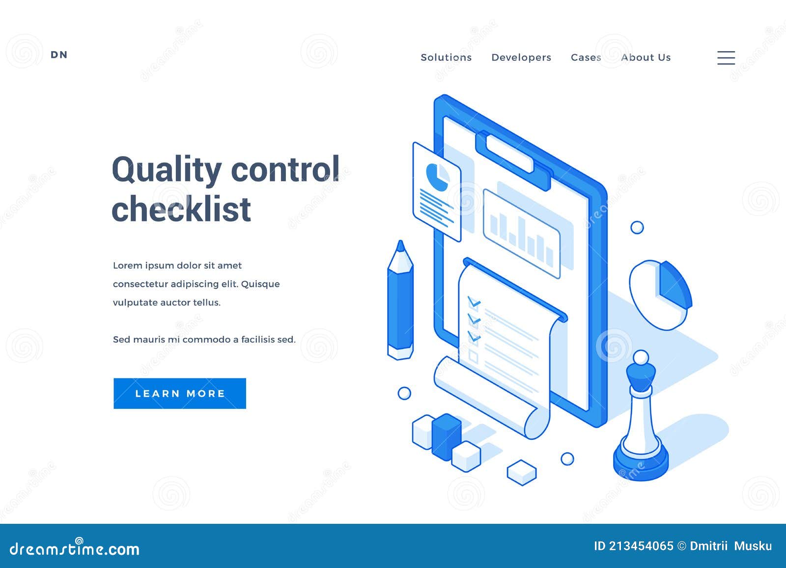 Vector Website Banner for Quality Control Checklist Stock Vector ...