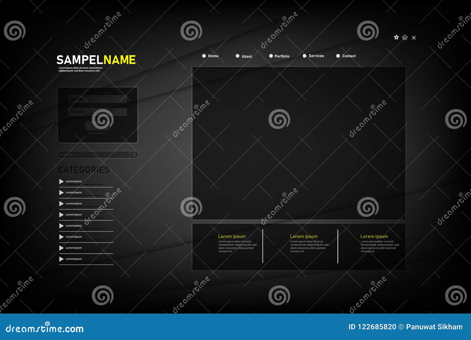 Vector Website Design Template Stock Vector - Illustration of editable ...